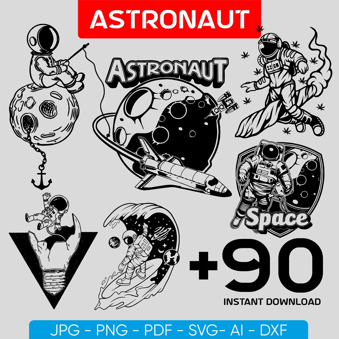 Astronaut Clipart, Astronaut SVG Cut Files, Space Files I Astronaut Svg ...