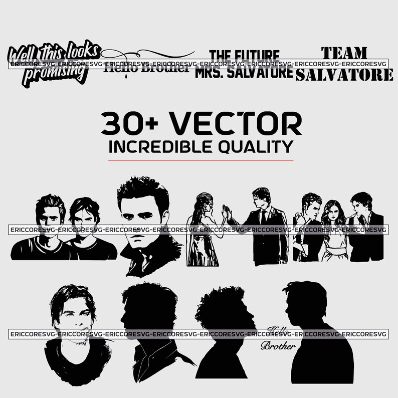 Vampire Diaries SVG Bundle | 30 Mystic Falls Cricut Files | Damon ...