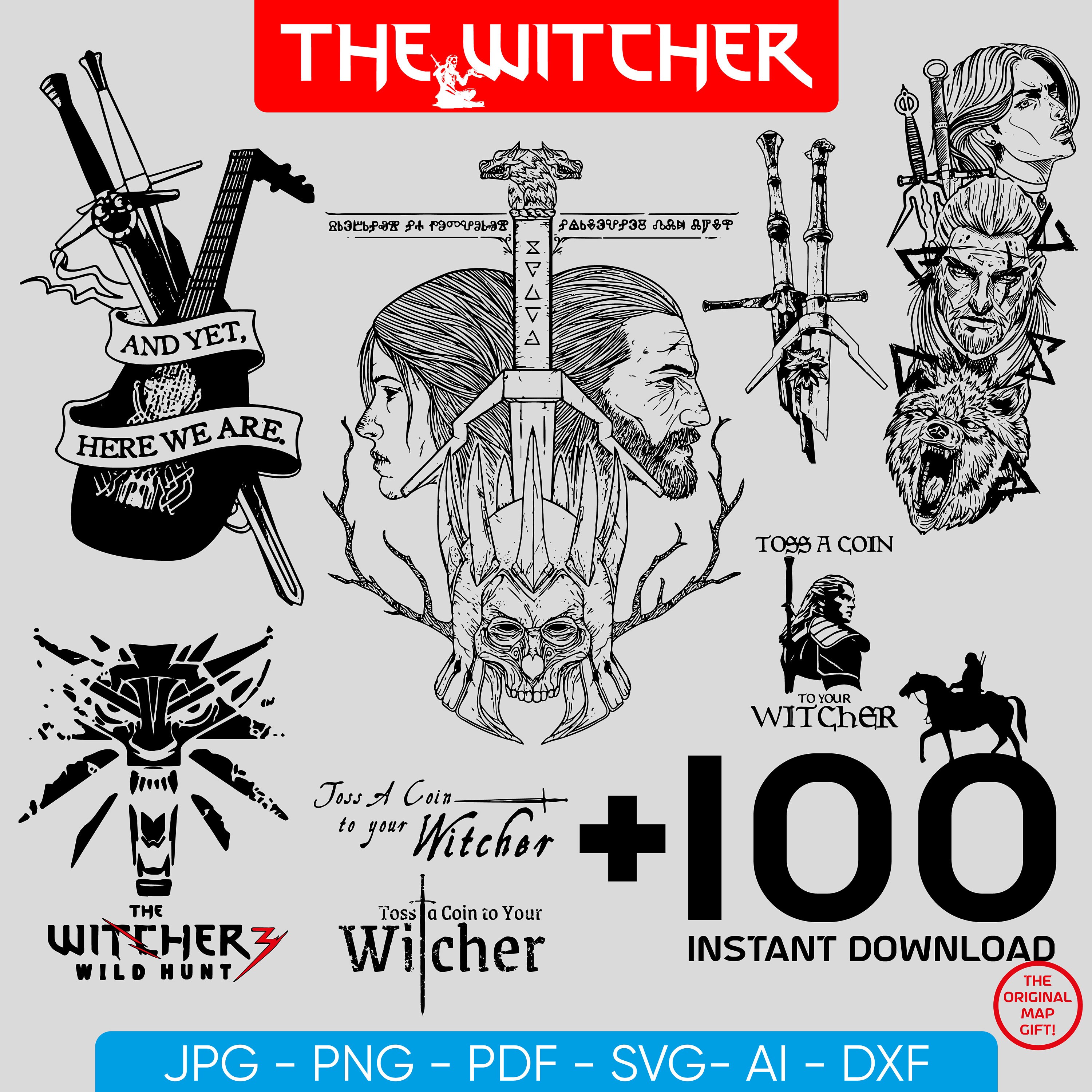 Witcher Svg Bundle Pack, Geralt of Rivia Svg, Witcher Svg, Silhouette ...