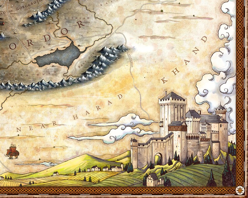 Lord of the Rings Map, Middle Earth Map, Lord of the Rings Gift, Great ...