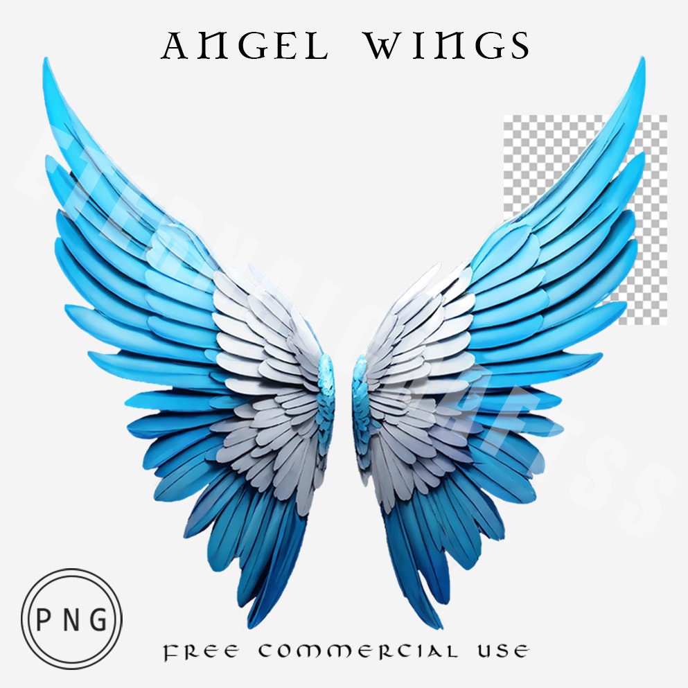 Blue Angel Wings Clip Art , Wings Png, Blue Silver Heavenly, Image ...