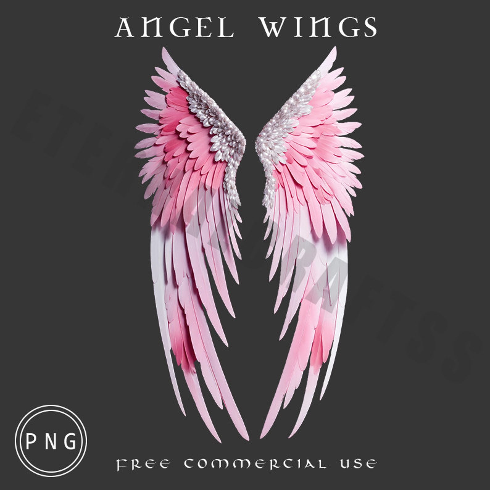 Pink Angel Wings Png, Digital Download, Image Files, Feathered Wings ...