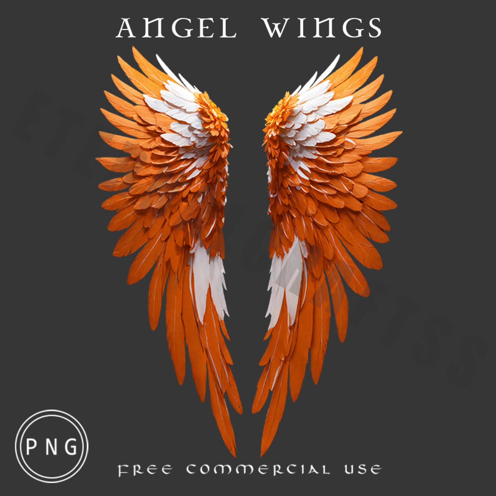 Orange Angel Wings Png, Watercolor Wings, Coloured Wings Png, Image ...