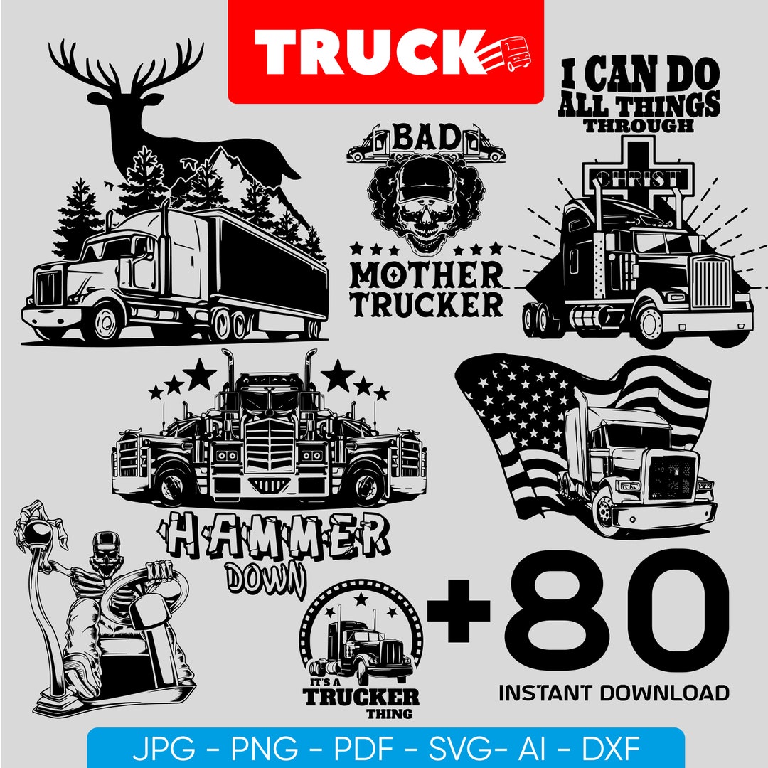 Trucking Truck Driver Svg, Tractor Trailer Delivery Shipping Cargo Svg ...
