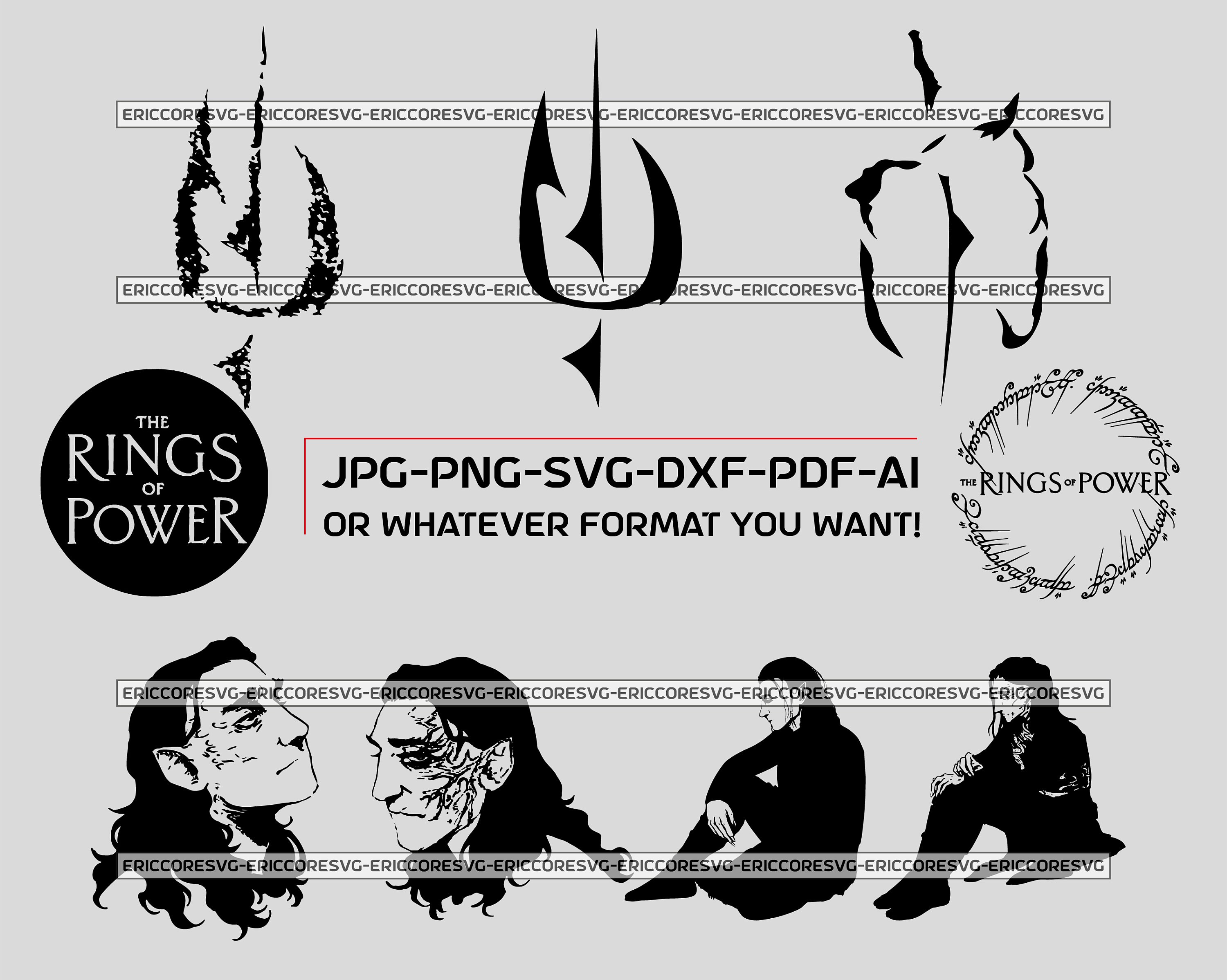 The Power of the Rings Svg Bundle, Lord of the Rings Clipart, Power of ...