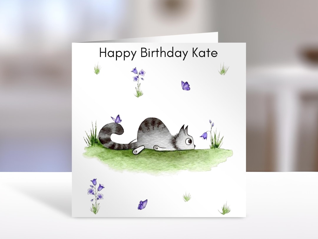 Personalised Cat Nap Birthday Card for Friend, Sister, Niece, Nephew ...