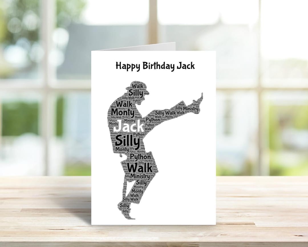 Monty Python Birthday Card: Silly Walk Design, Personalised - Etsy