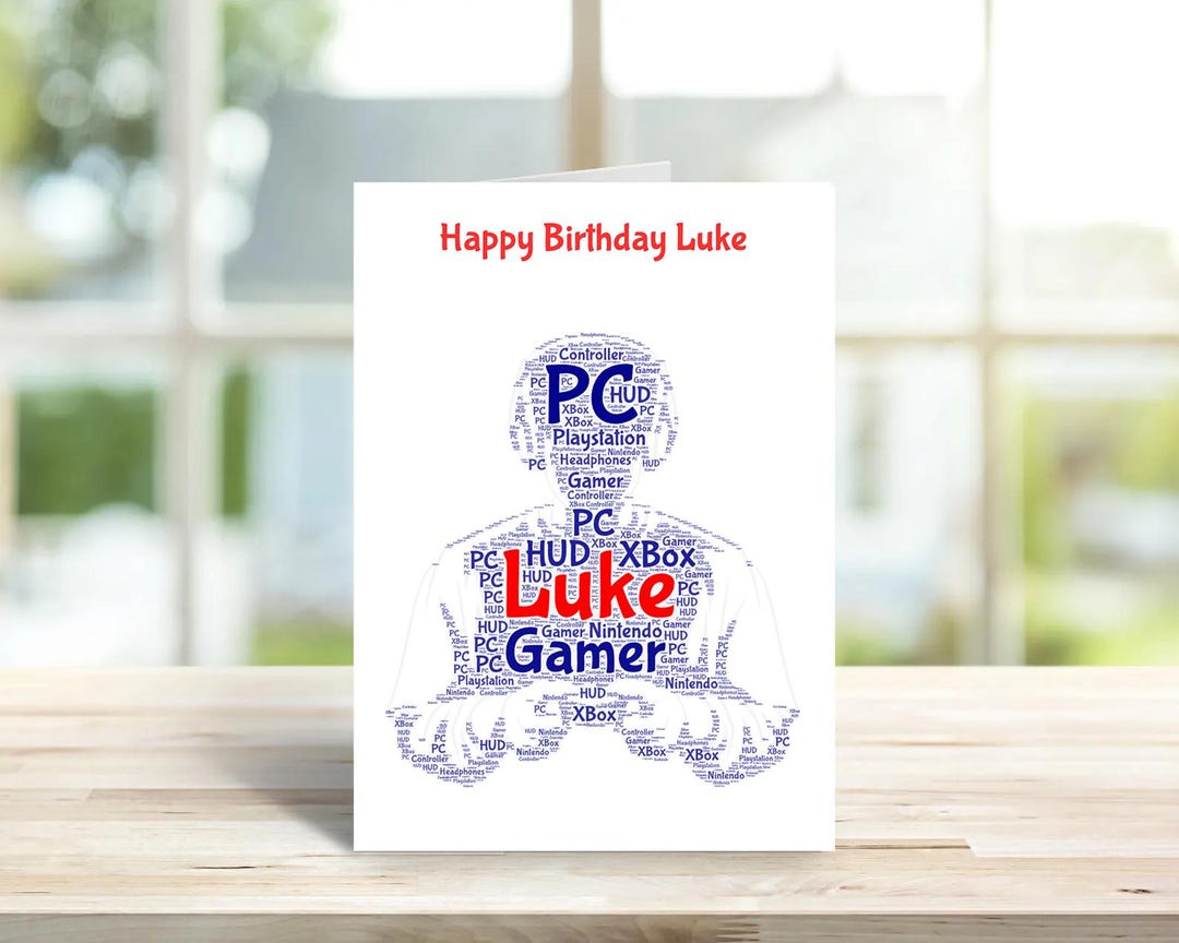 Personalised Gamer Birthday Card, | Home Gift | Gamer Cards ...
