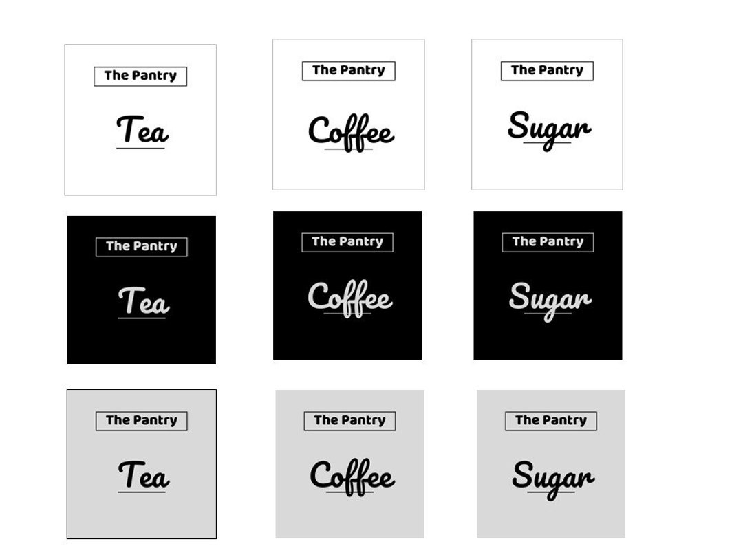 Ktchen Labels, Pack of 3 ,tea, Coffee, Sugar, Labels for Jars or ...