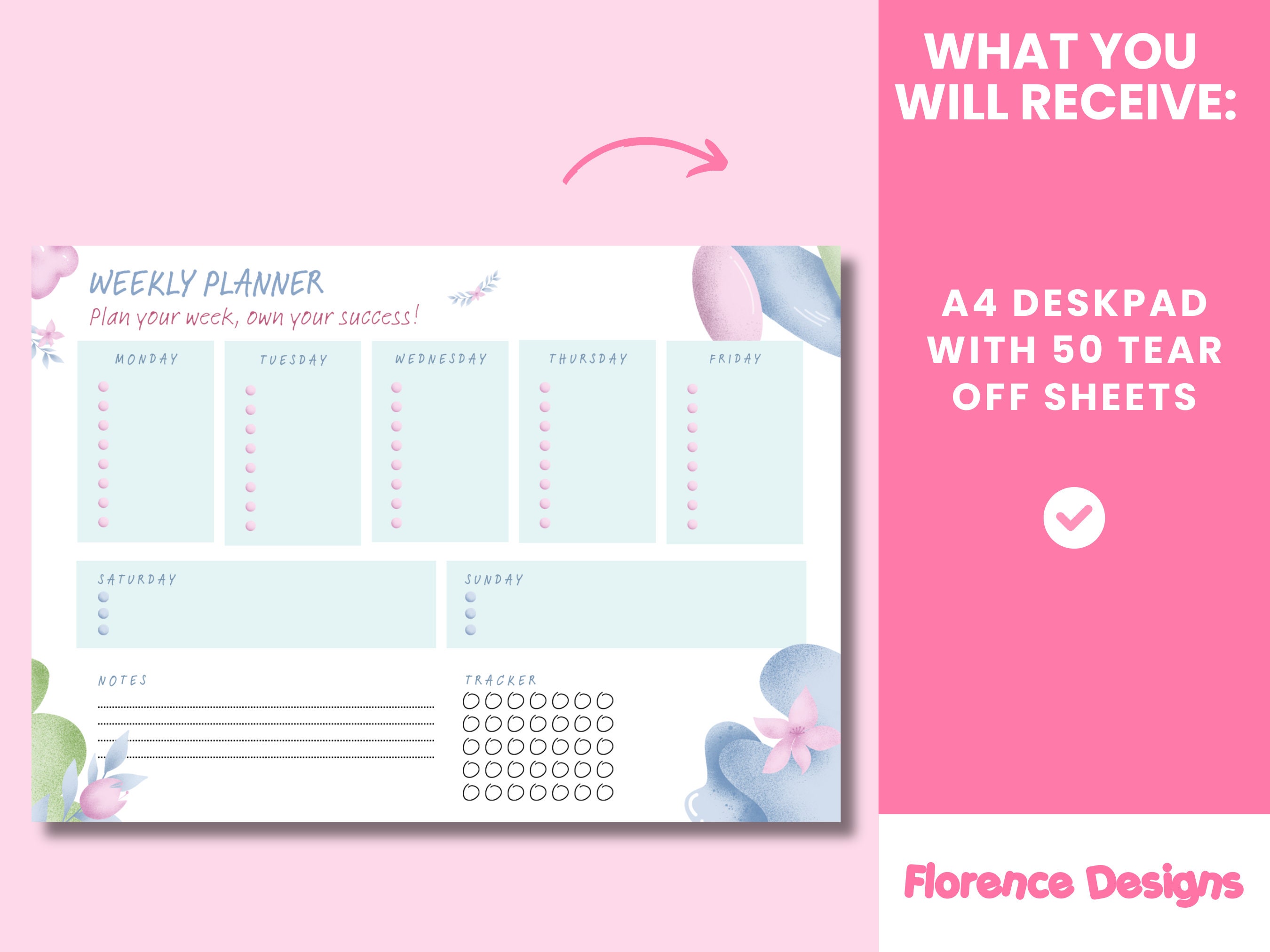 Weekly Desk Pad A4 With Habit Tracker Stay Organized and Productive ...