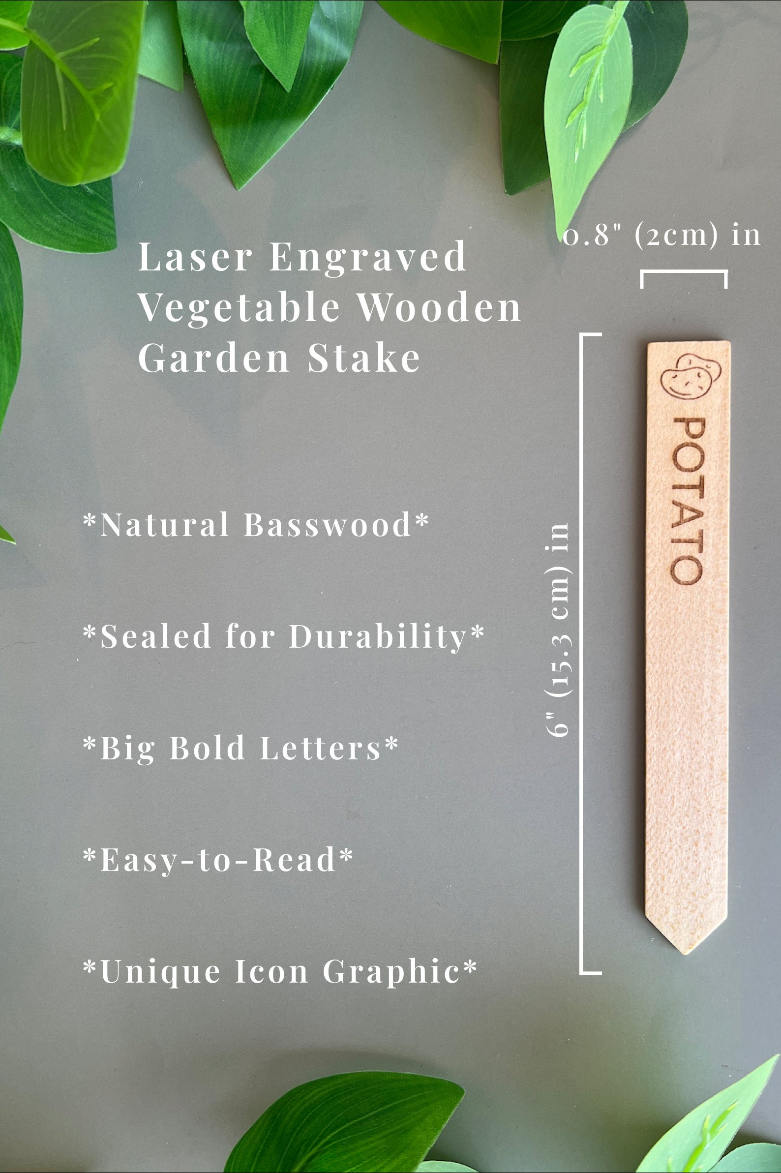 Wooden Potato Garden Stake, Vegetable Plant Label, Garden Bed Planter ...