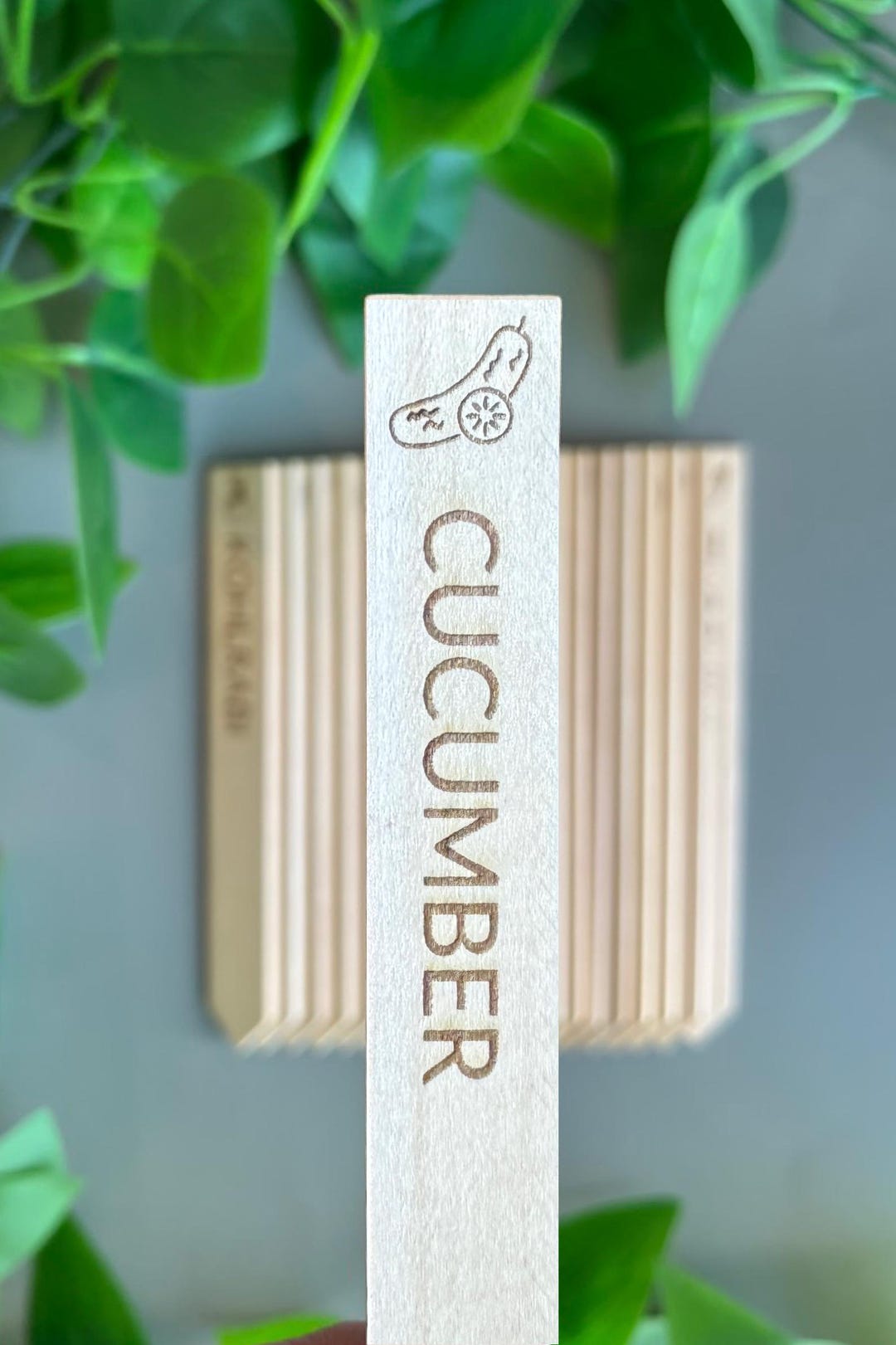 Wooden Cucumber Garden Stake, Vegetable Plant Label, Garden Bed Planter ...