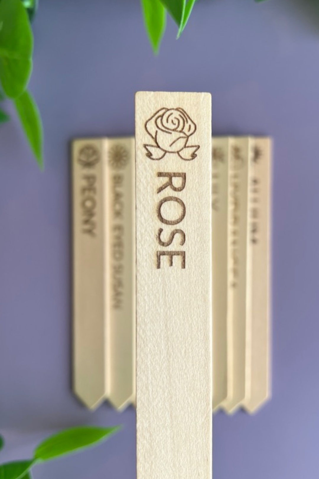 Wooden Rose Garden Stake, Flower Plant Label, Garden Bed Planter Marker ...