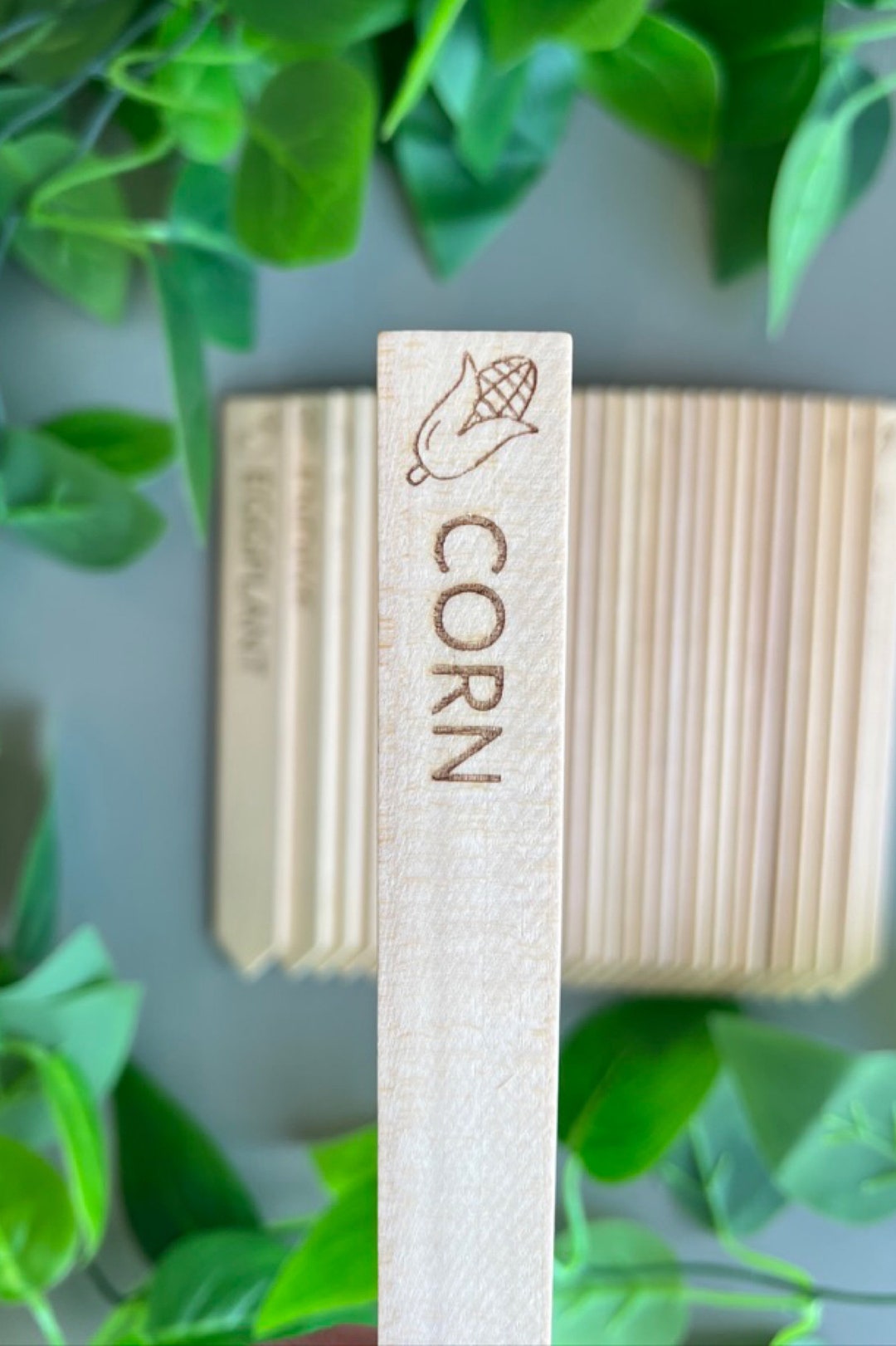 Wooden Corn Garden Stake, Vegetable Plant Label, Garden Bed Planter ...