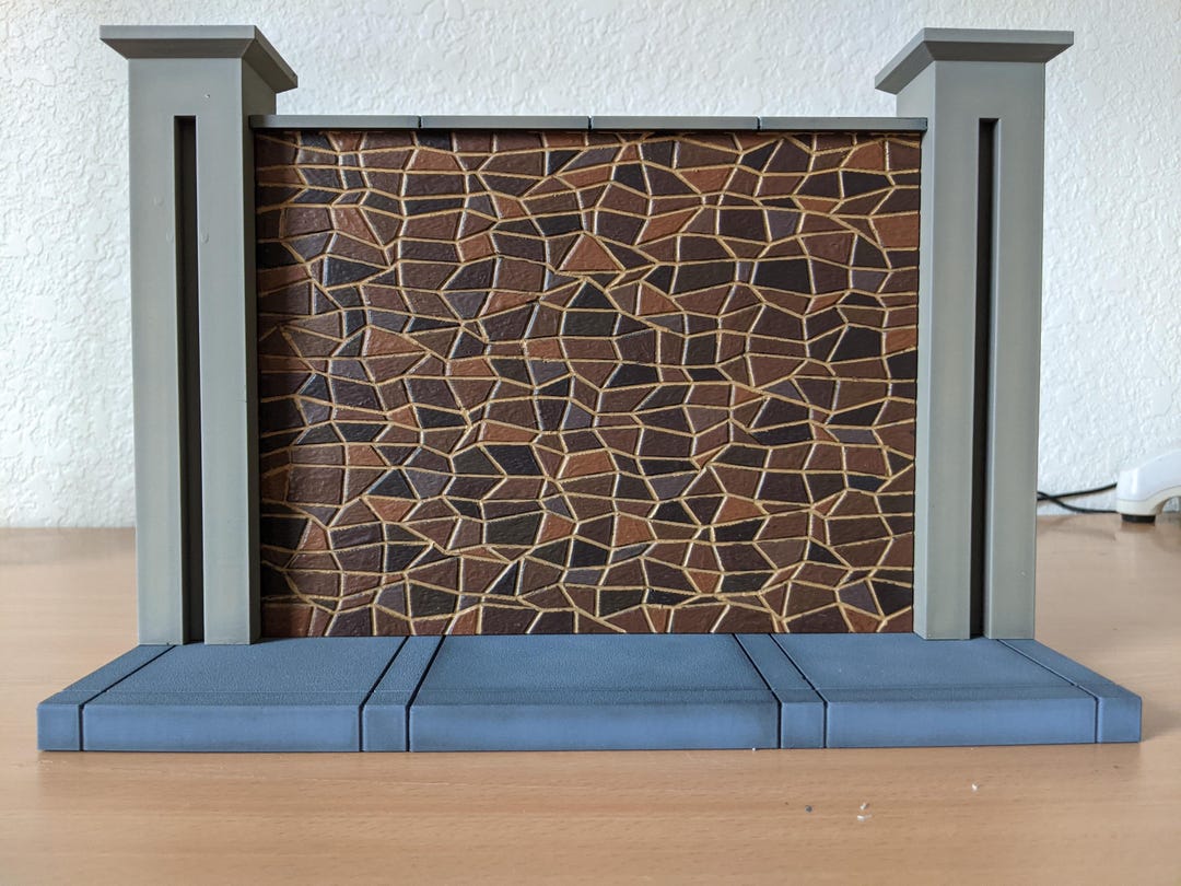 1/12 Scale Stone Wall Diorama Backdrop. Hand Painted. for 6-7" Action ...