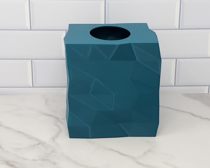 Tissue Box Cover. Modern, Faceted Geometric Home Decor. Holder for ...