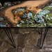 Resin Table With Wood and Preserved Flowers. Handmade Resin Tabletop ...