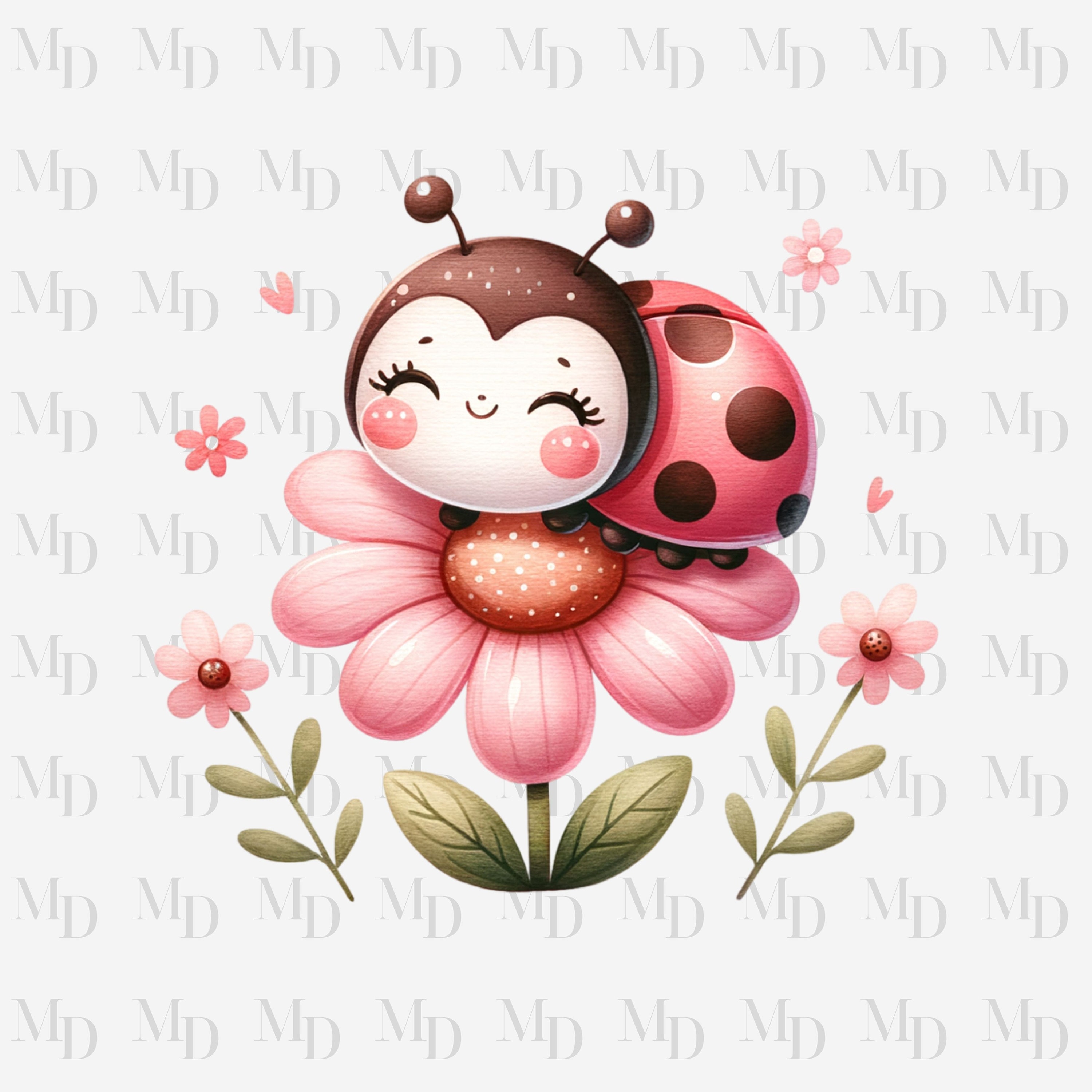 Cute Pink and Brown Ladybug PNG, Ladybug Clipart, Instant Download ...