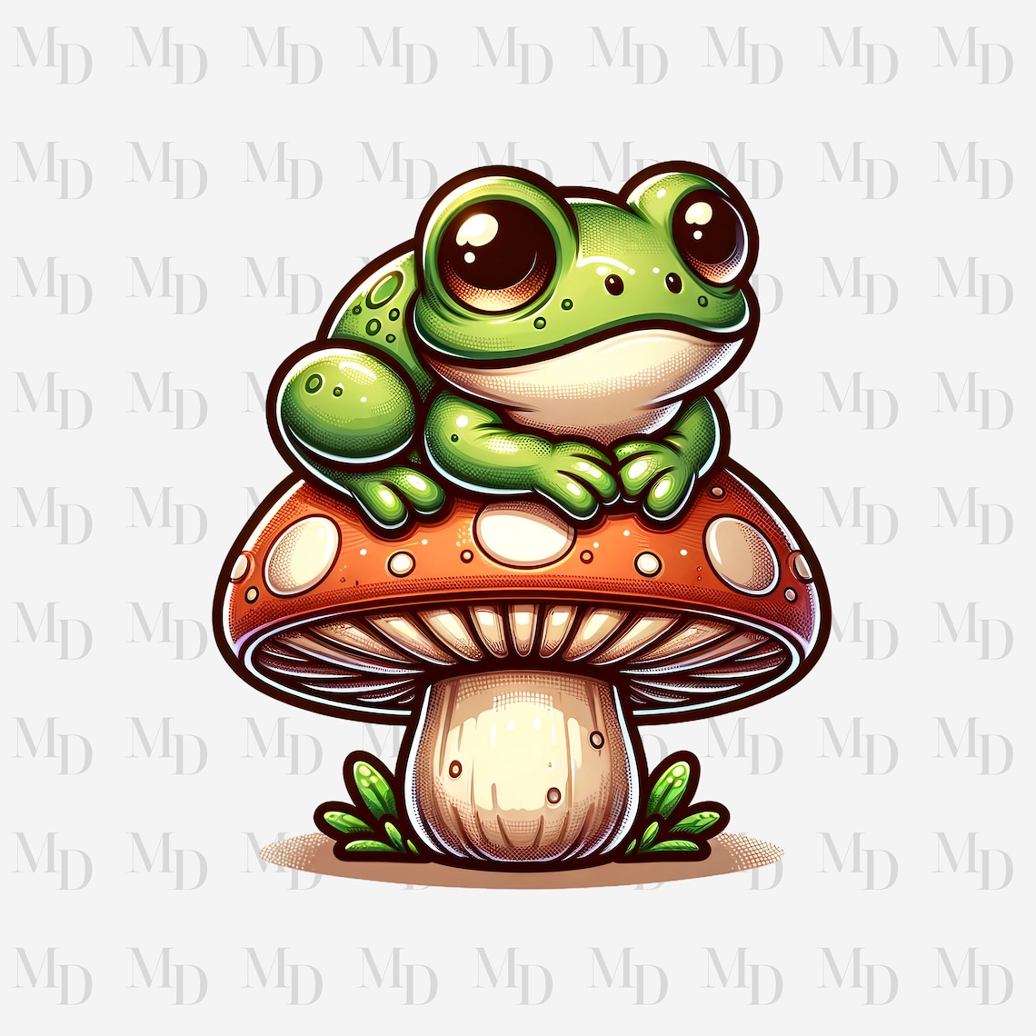 Mushroom Frog PNG, Frog Clipart Instant Download - Etsy