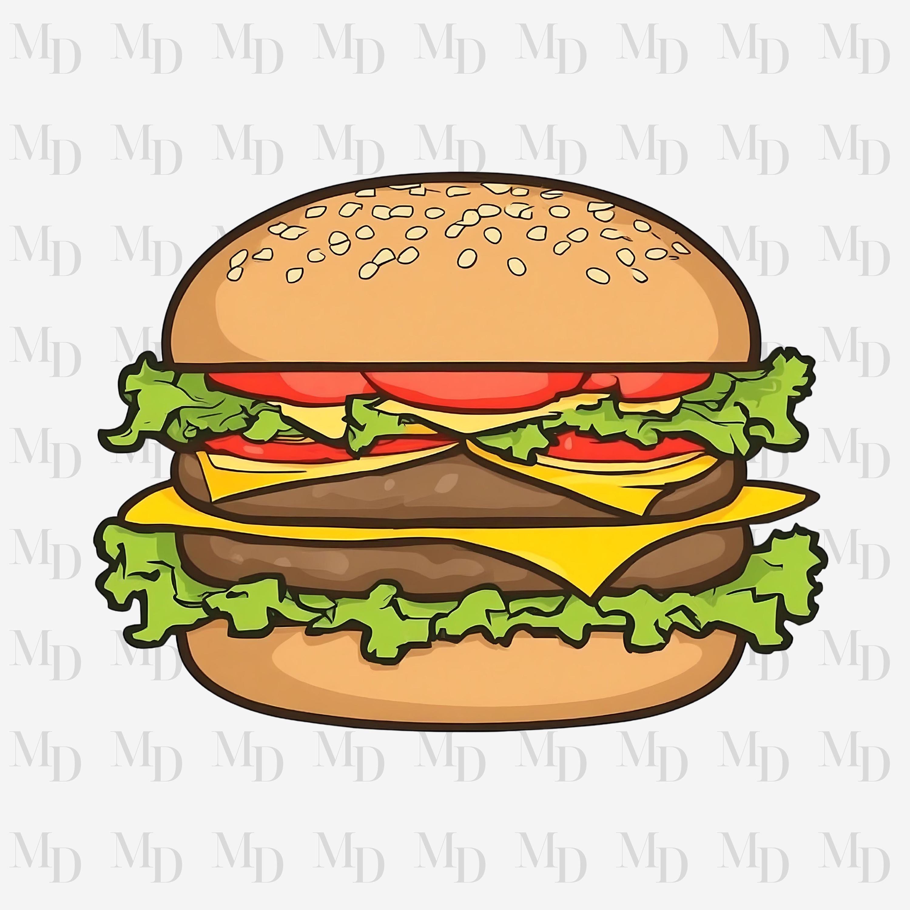 Double Cheeseburger PNG, Burger Clipart, Instant Download, Digital, 300 ...