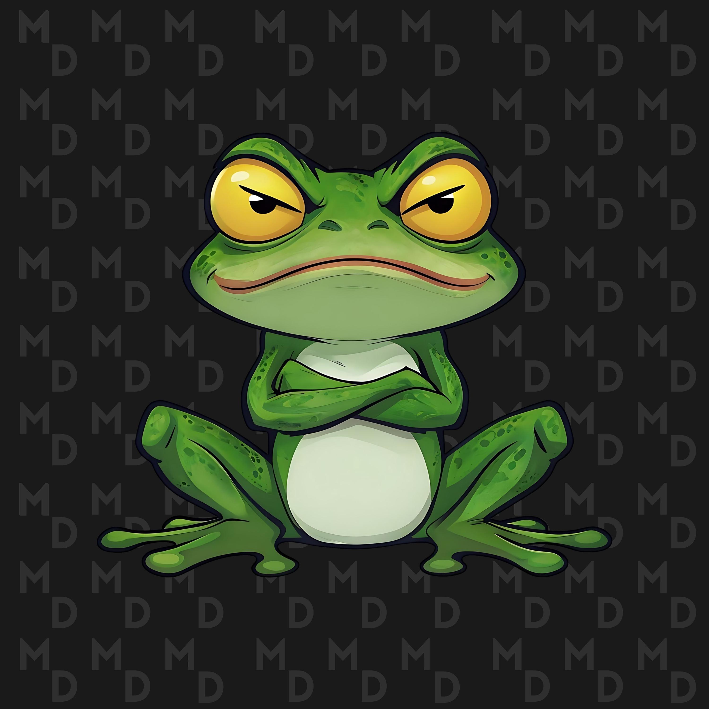 Little Angry Frog PNG, Frog Clipart Instant Download, Sublimation, Frog ...