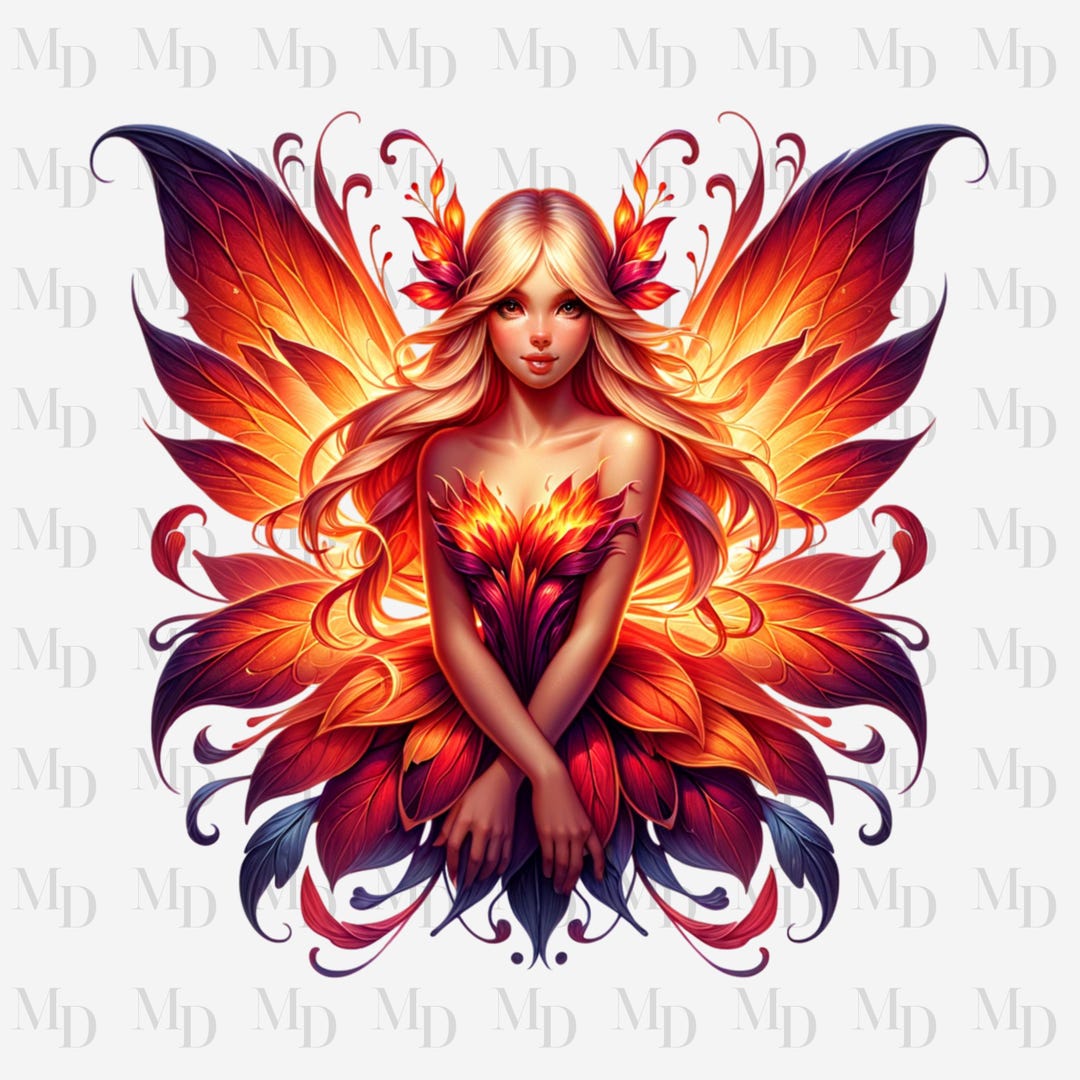 Fire Color Fairy PNG, Clipart, Instant Download, Fairy Design, Digital ...