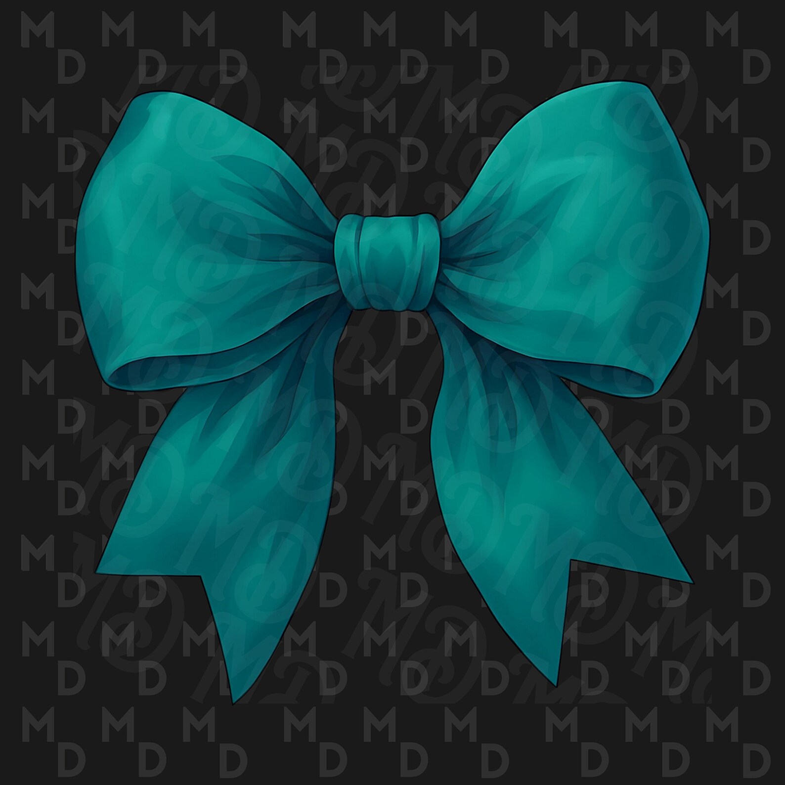 Teal Big Bow PNG: Coquette Sublimation Design (instant Download) - Etsy