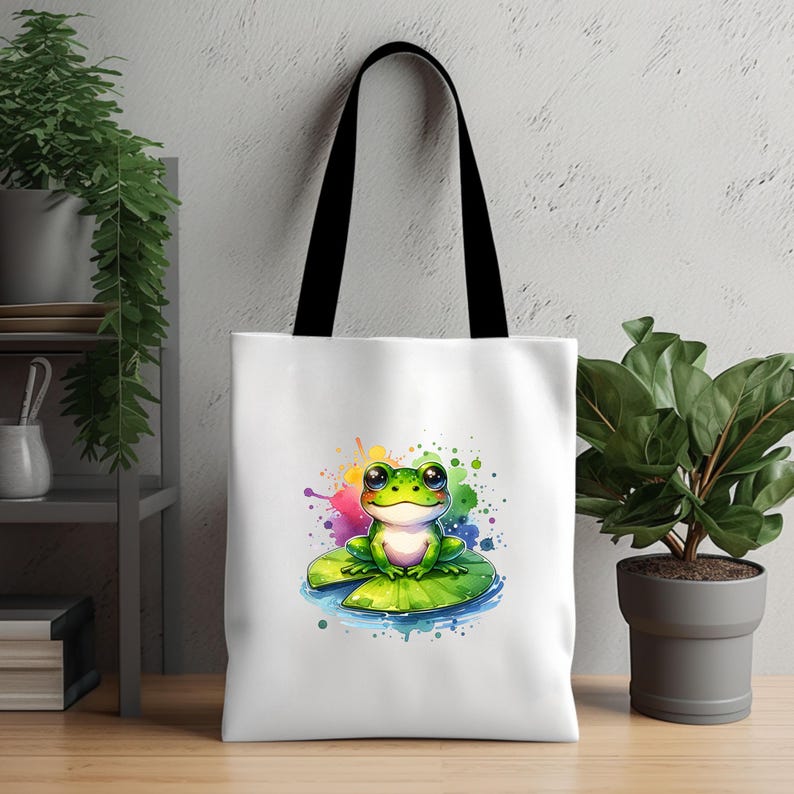 Cute Lily Pad Frog PNG, Instant Download, Sublimation, Digital Download, Watercolor, Frogs ...