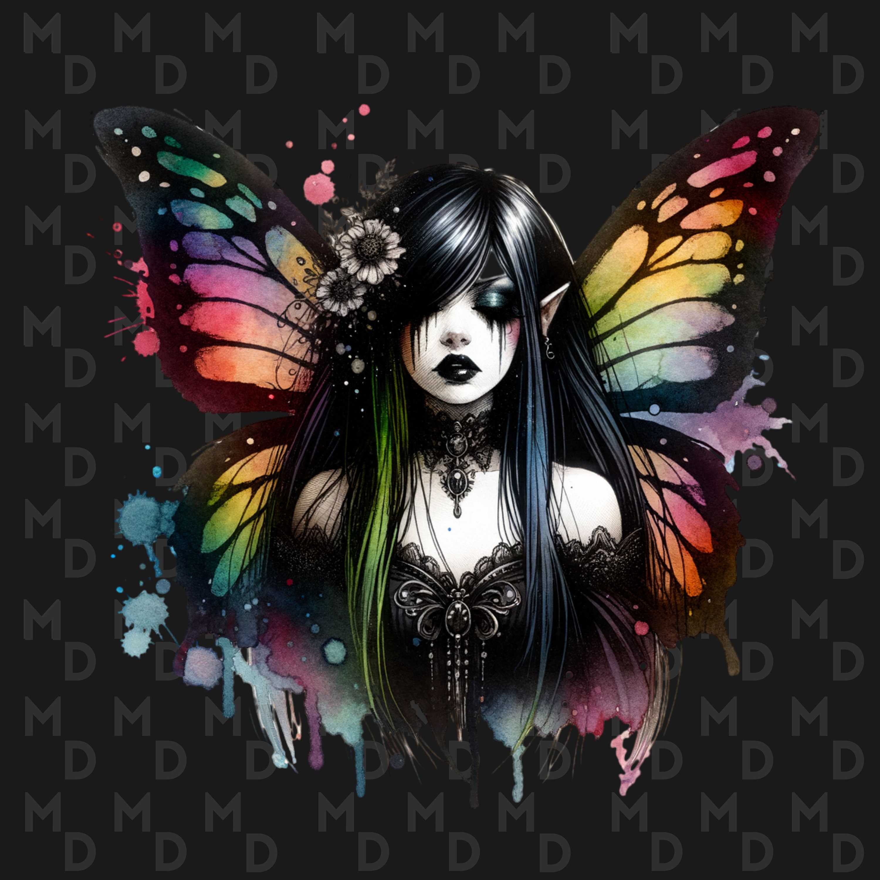 Butterfly Goth Fairy PNG, Clipart, Instant Download, Fairy Design ...