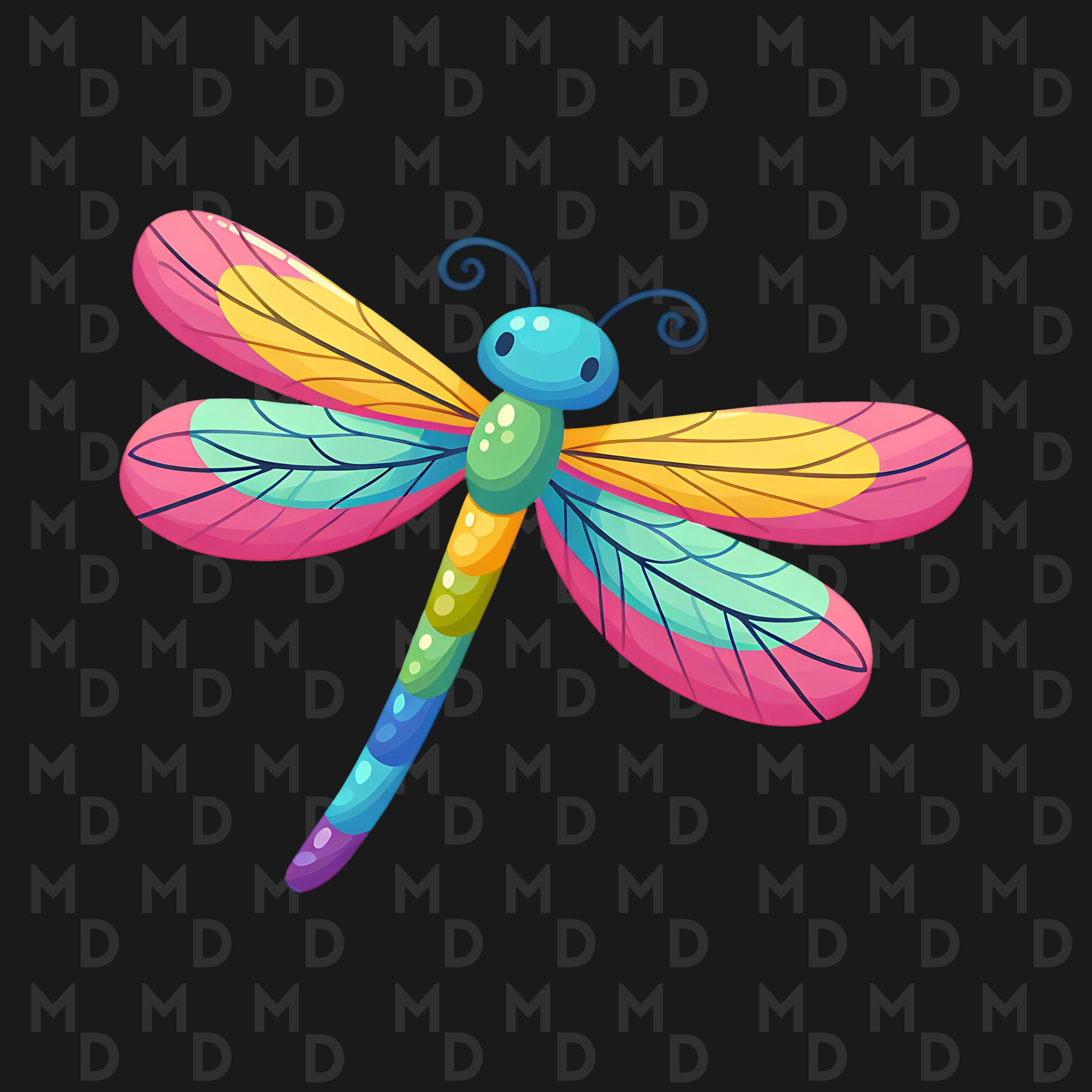 Cute Dragonfly PNG, Instant Download, Dragonfly Clipart, Sublimation ...