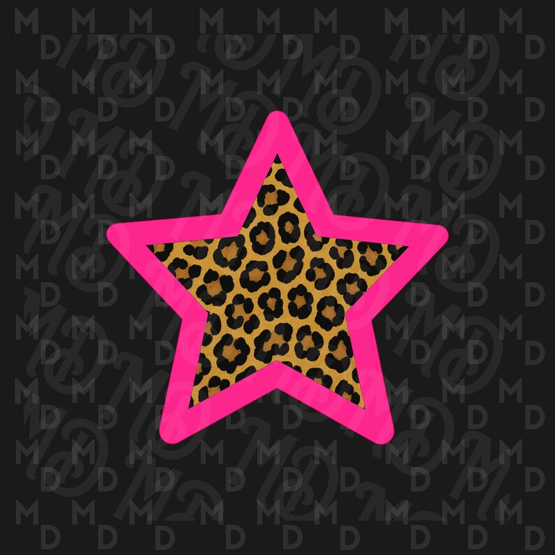 Pink Leopard Star PNG: Awareness Clipart, Sports Design (digital ...
