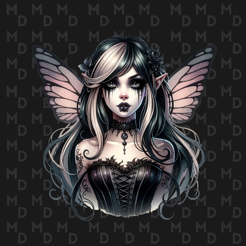 Goth Fairy PNG, Clipart, Instant Download, Fairy Design, Digital ...