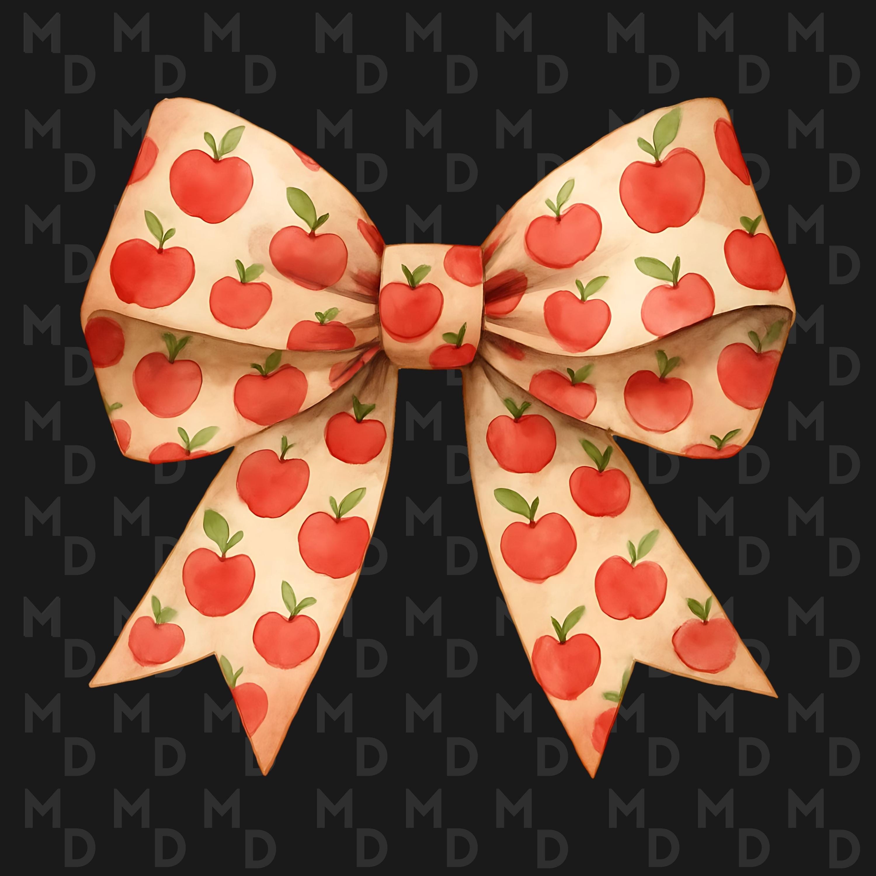 Red Apple Bow PNG, Sublimation, Digital Download, Instant Download ...