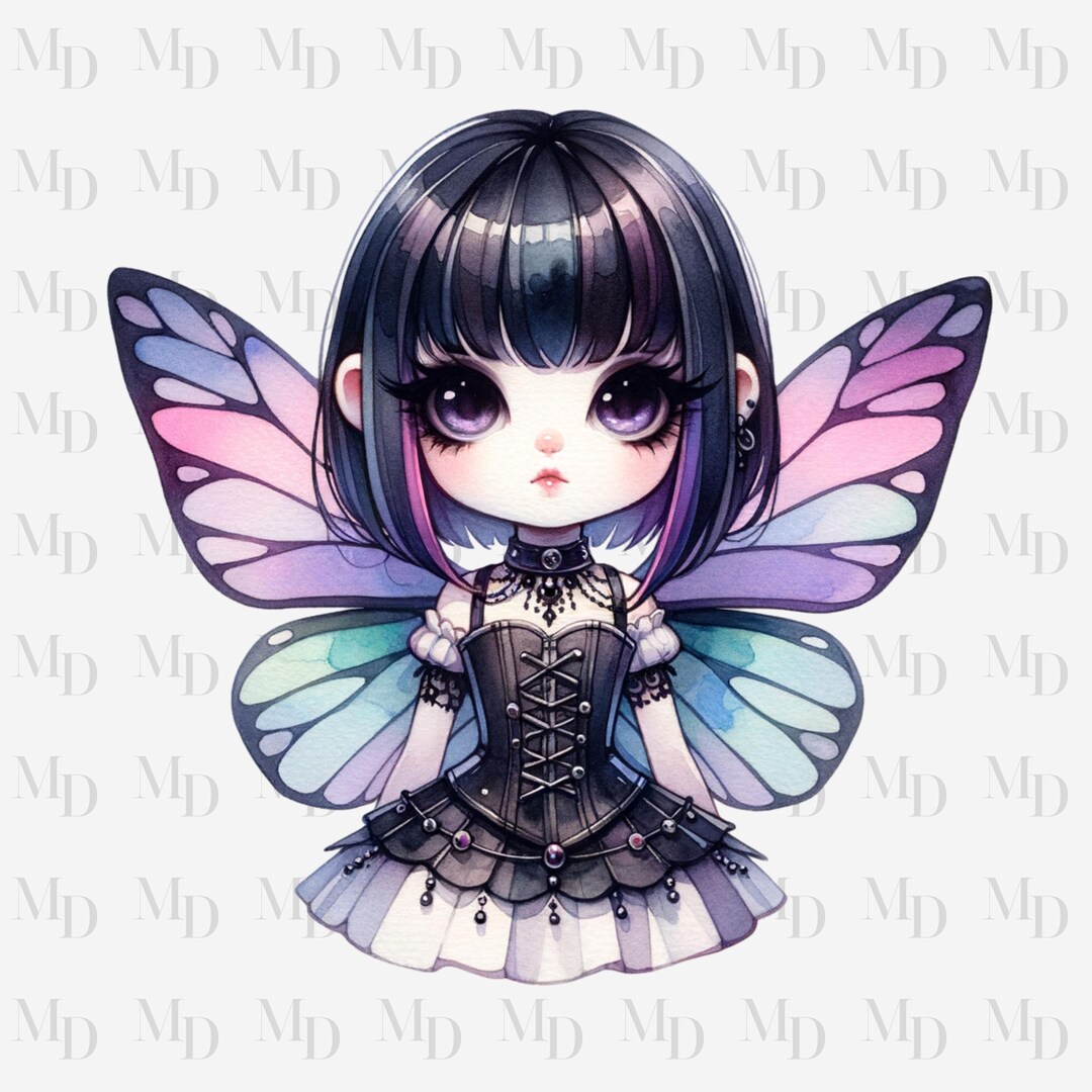 Cute Goth Fairy PNG, Clipart, Instant Download, Fairy Design, Digital ...