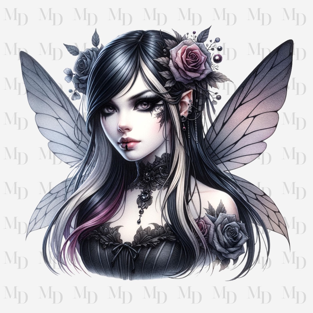 Beautiful Goth Fairy PNG, Instant Download, Goth Fairy Design, Digital ...