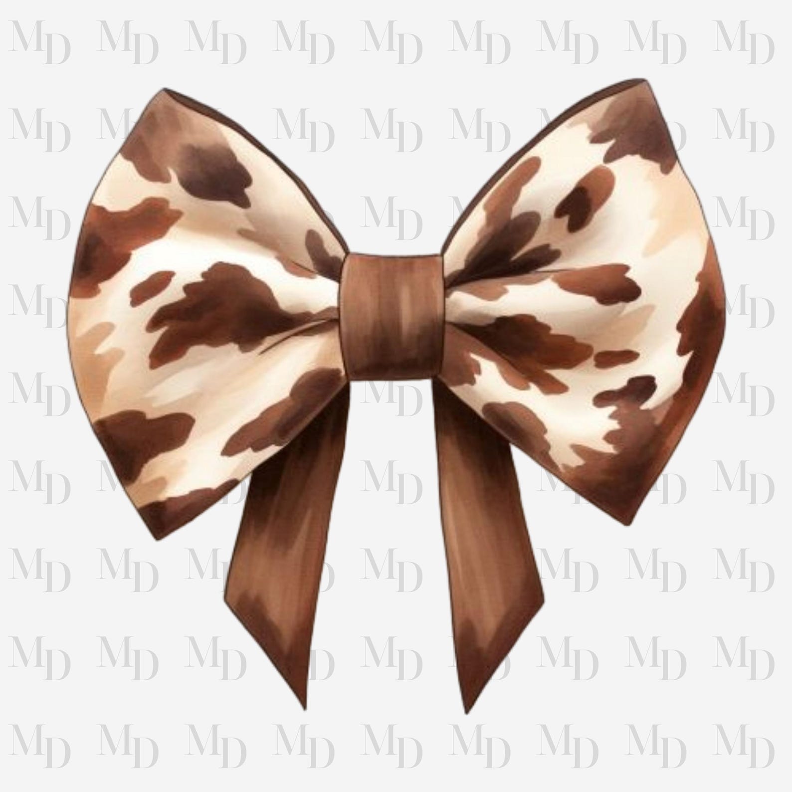Brown and Cream Cow Print Big Bow PNG, Sublimation, Digital Download ...