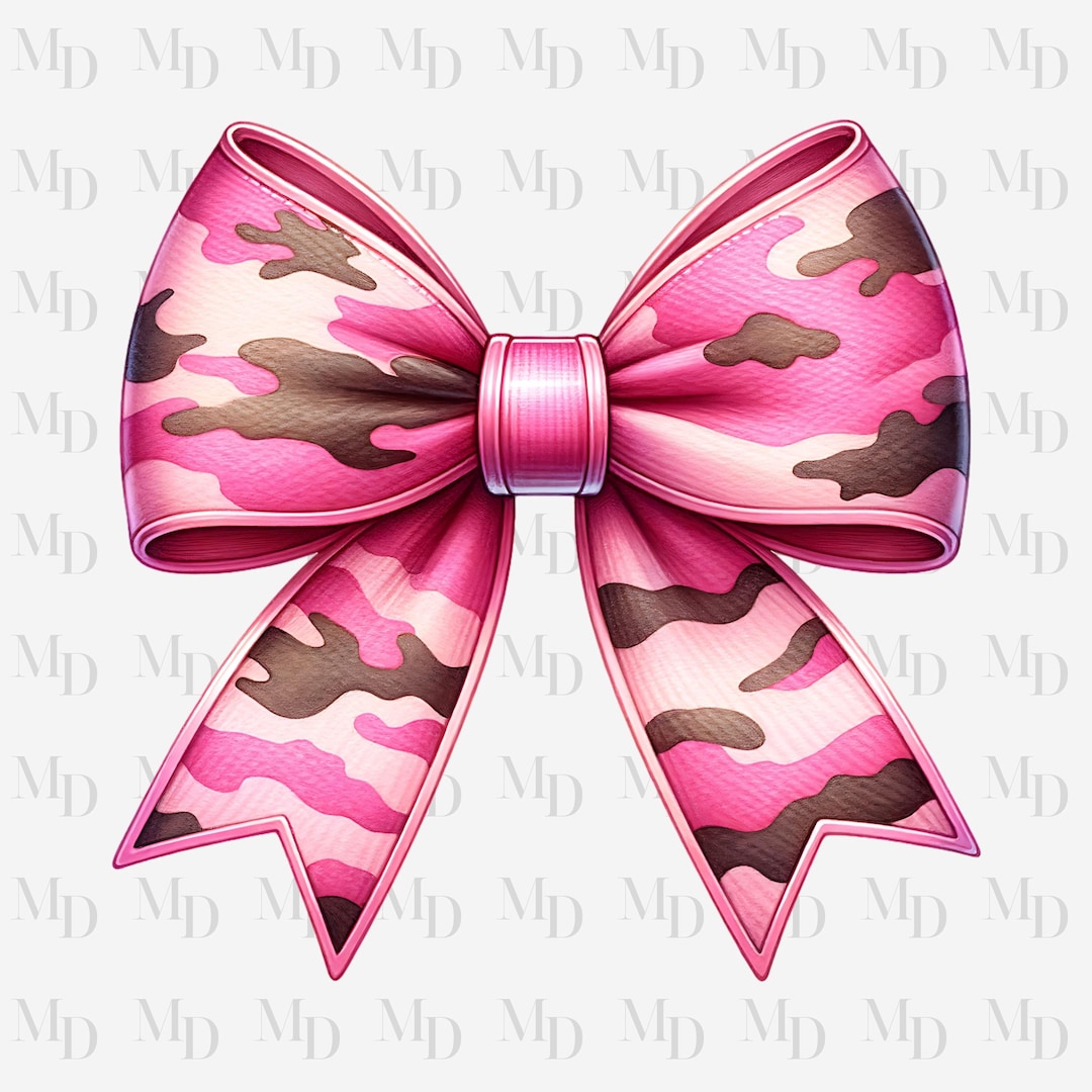 Pink Camouflage Bow PNG, Instant Download, Clipart, Camo Bow ...