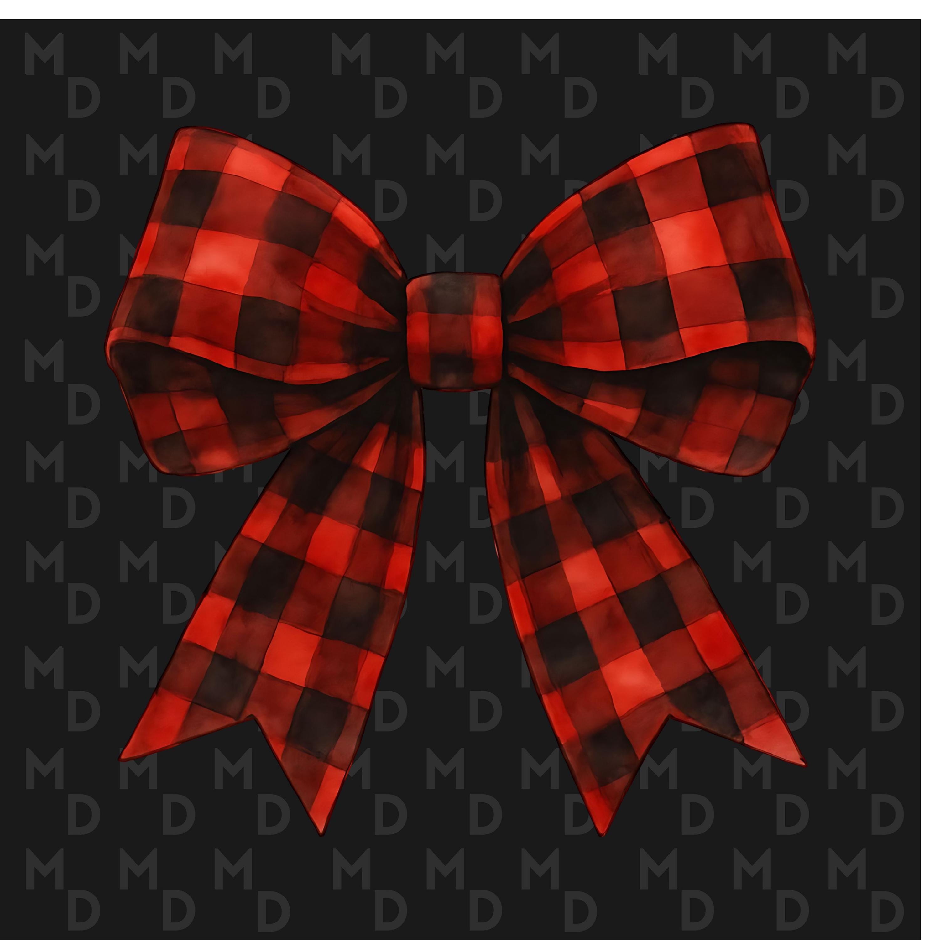 Black and Red Checkered Bow PNG, Sublimation, Digital Download, Instant ...