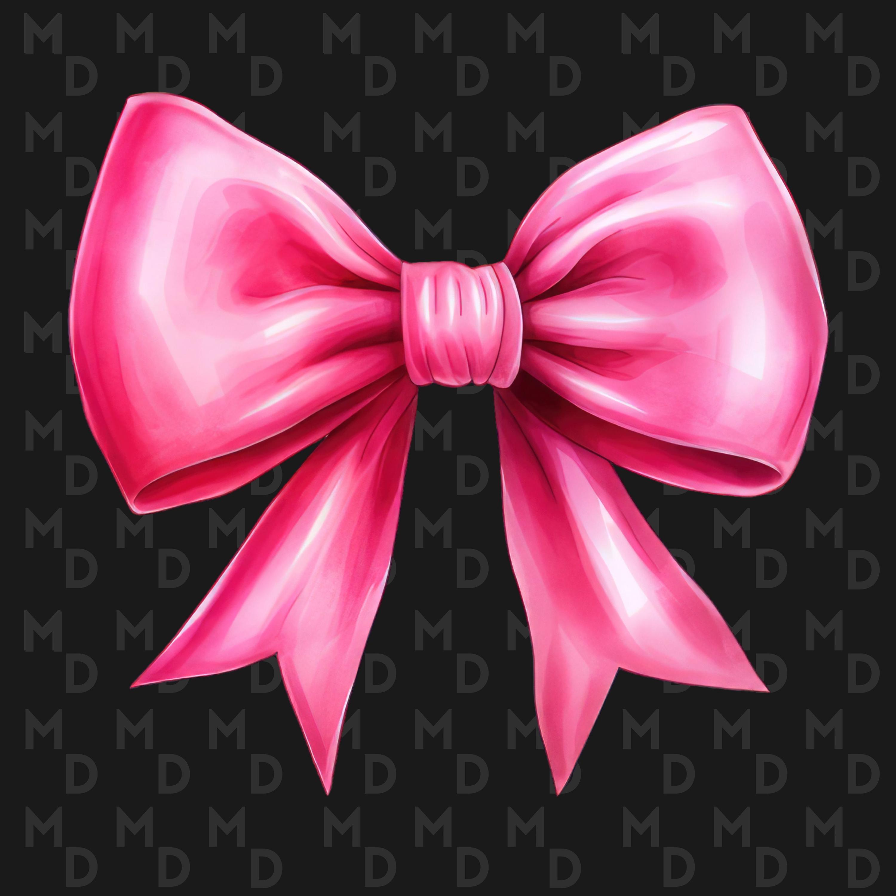 Pink Bow PNG, Instant Download, Clipart, Coquette Design, Watercolor ...