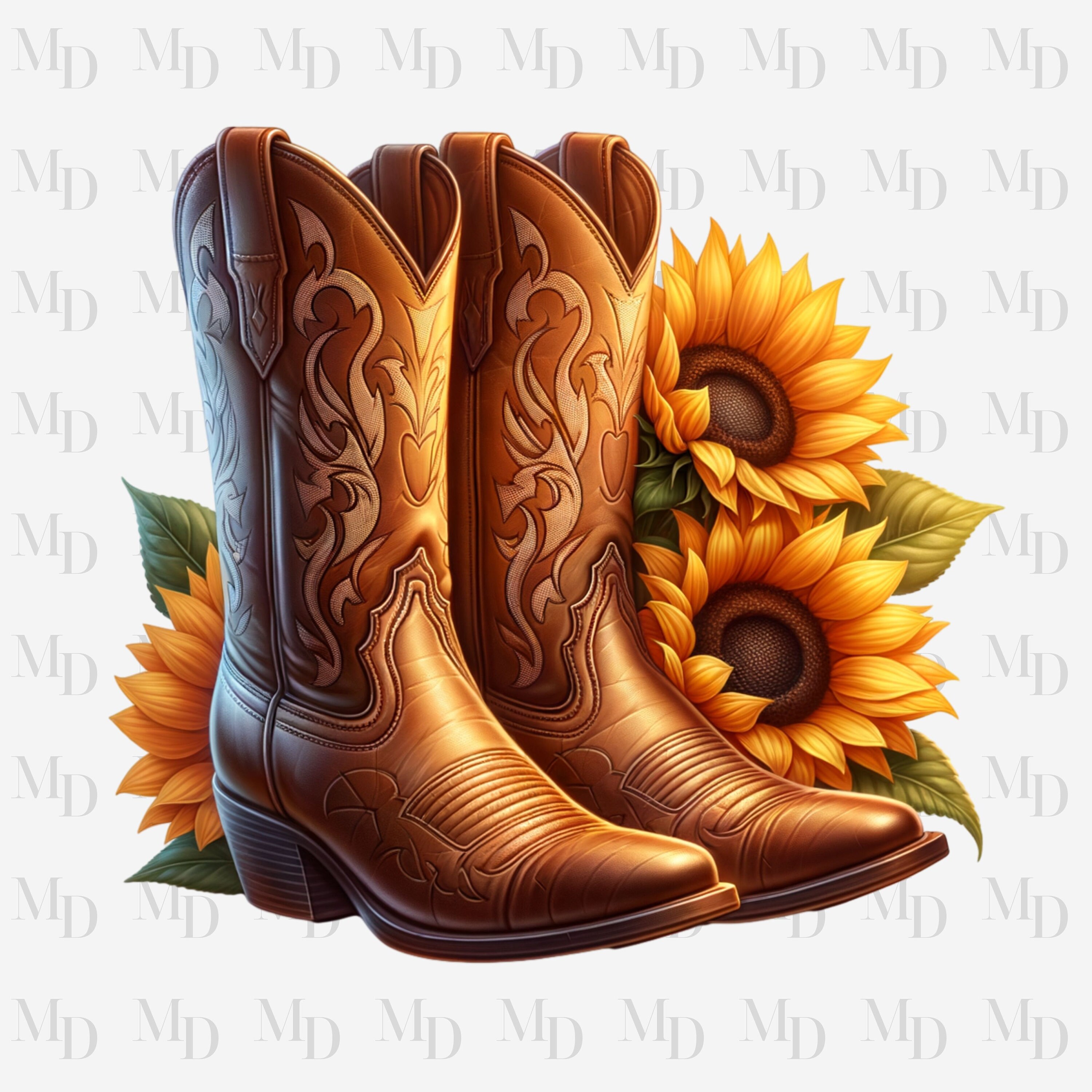 Sunflower Cowgirl Boots PNG, Sunflower Clipart Instant Download ...