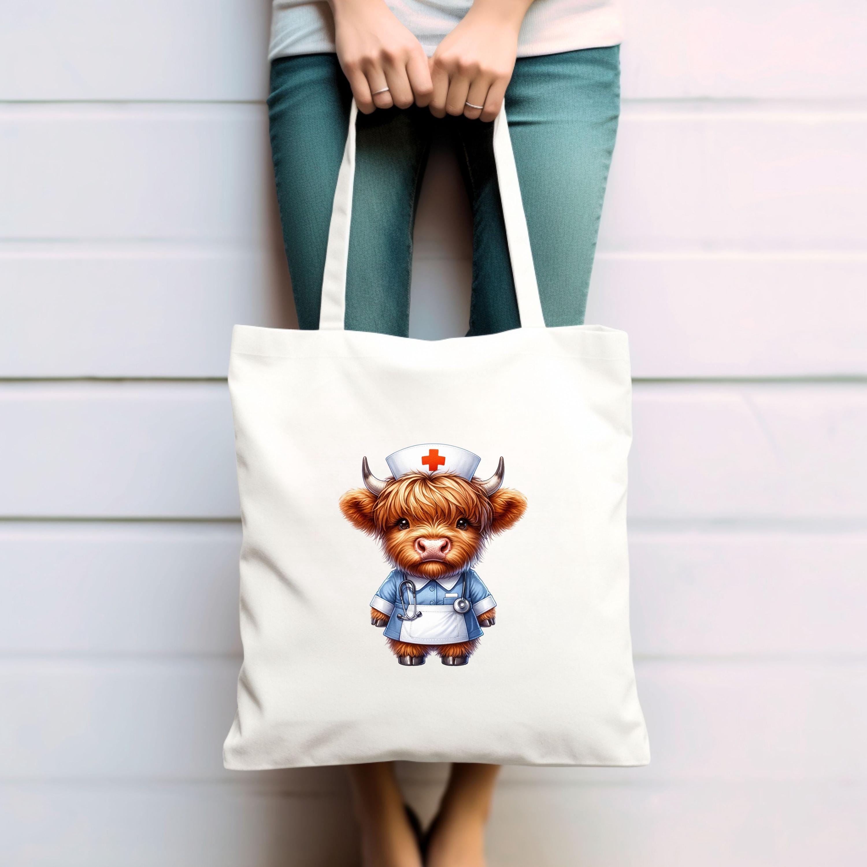 Highland Cow Nurse PNG, Instant Download, Digital, Sublimation, Nurse ...