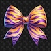 Purple and Yellow Tiger Stripe Bow PNG, Instant Download, School ...