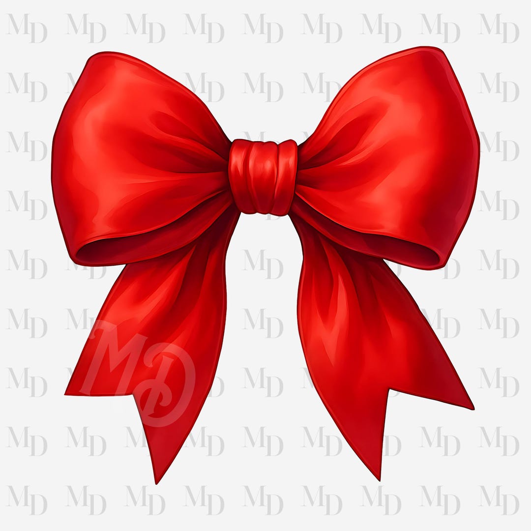 Red Big Bow PNG, Instant Download, Clipart, Coquette Design, Watercolor ...