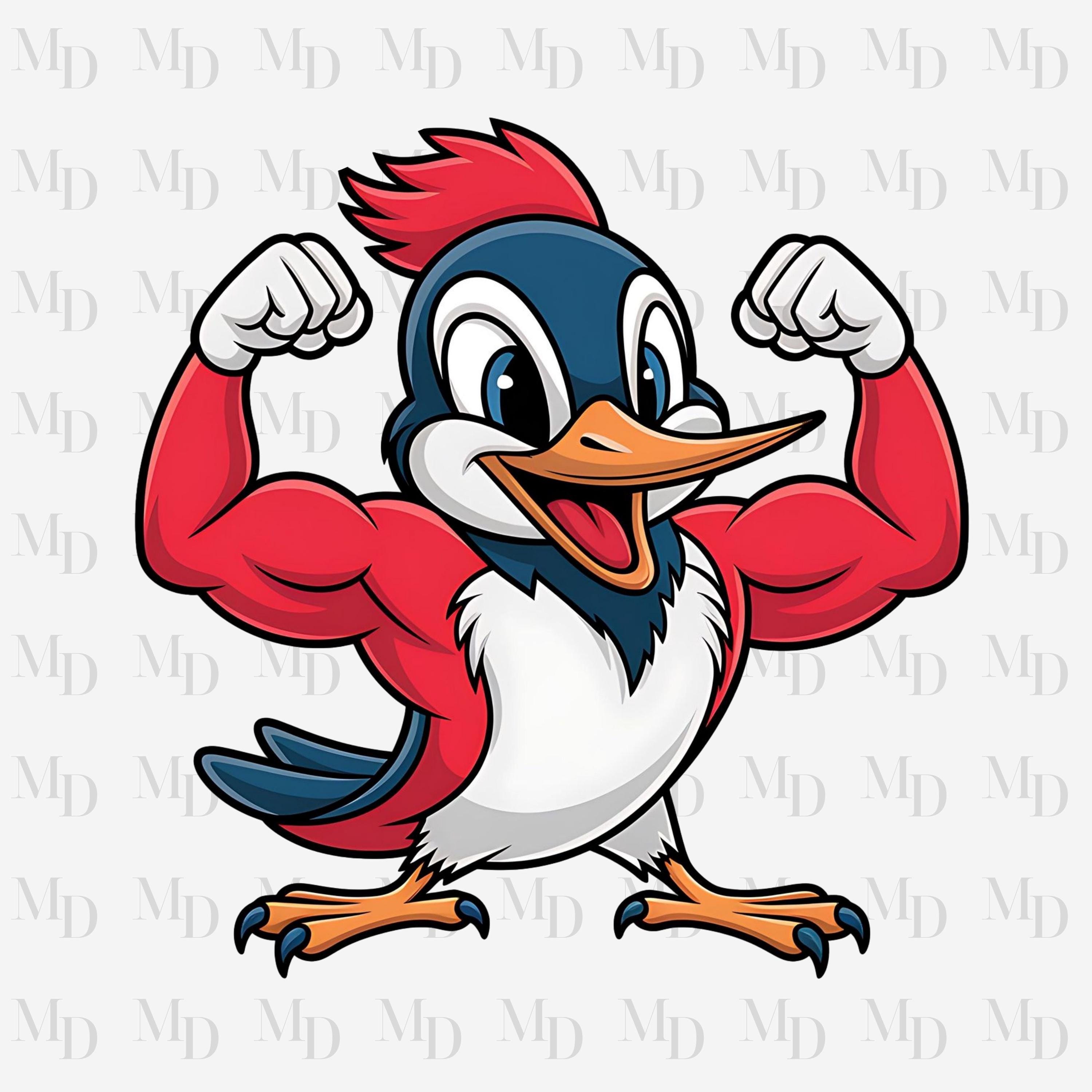 Flexing Woodpecker PNG, Frog Clipart Instant Download, Sublimation ...