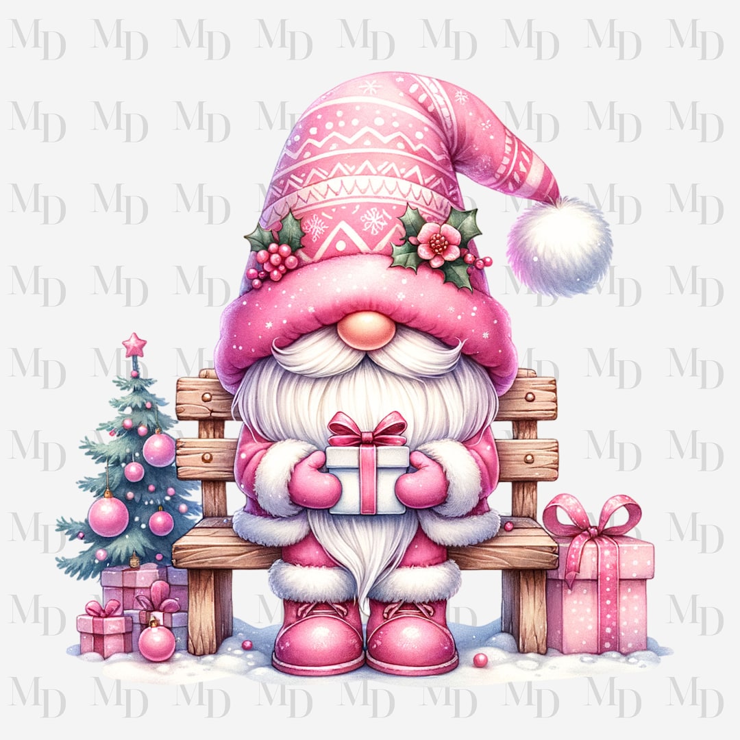 Gnome Pink Christmas PNG, Instant Download, Christmas Clipart - Etsy