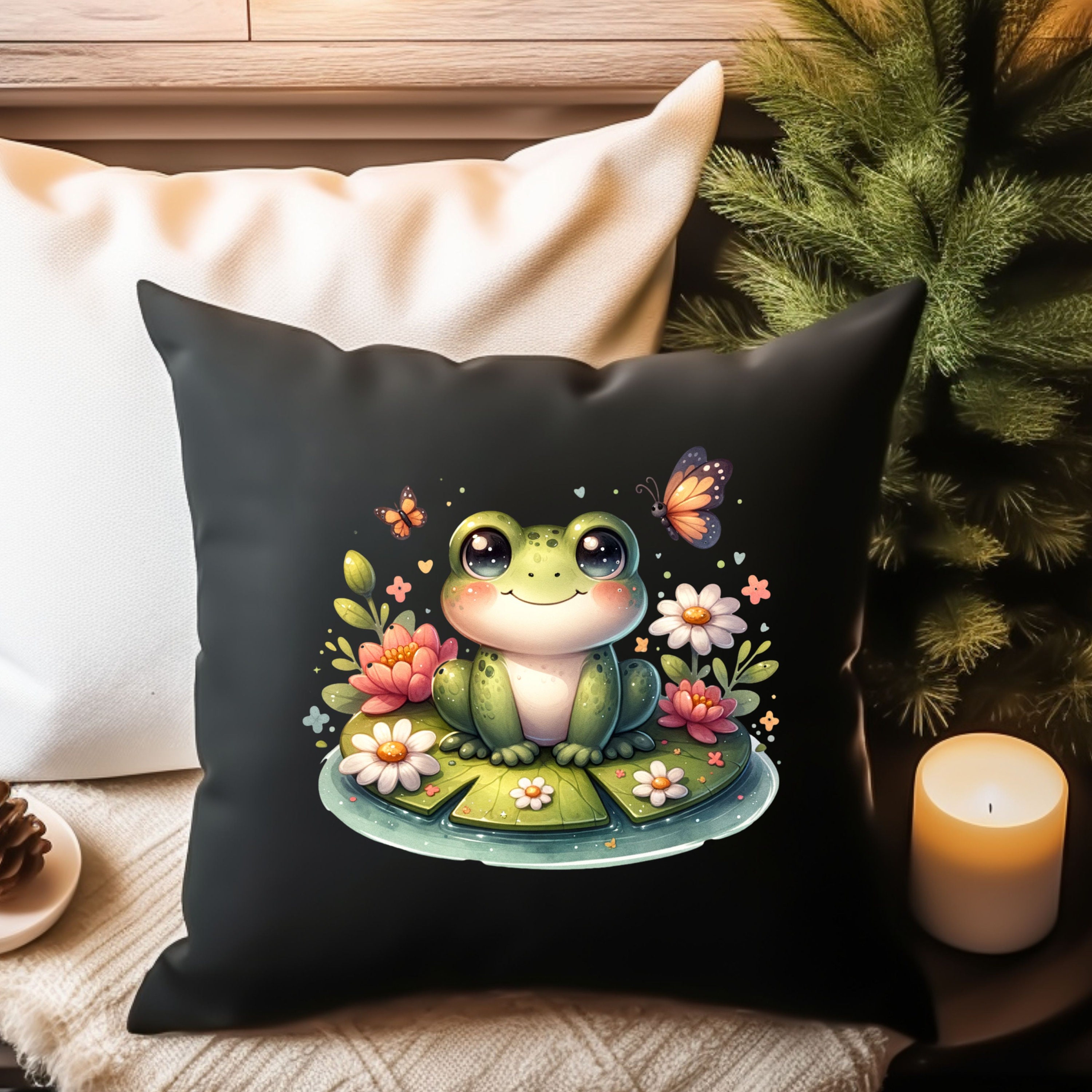 Cute Lily Pad Frog PNG, Clipart, Instant Download, Butterflies, Lily ...