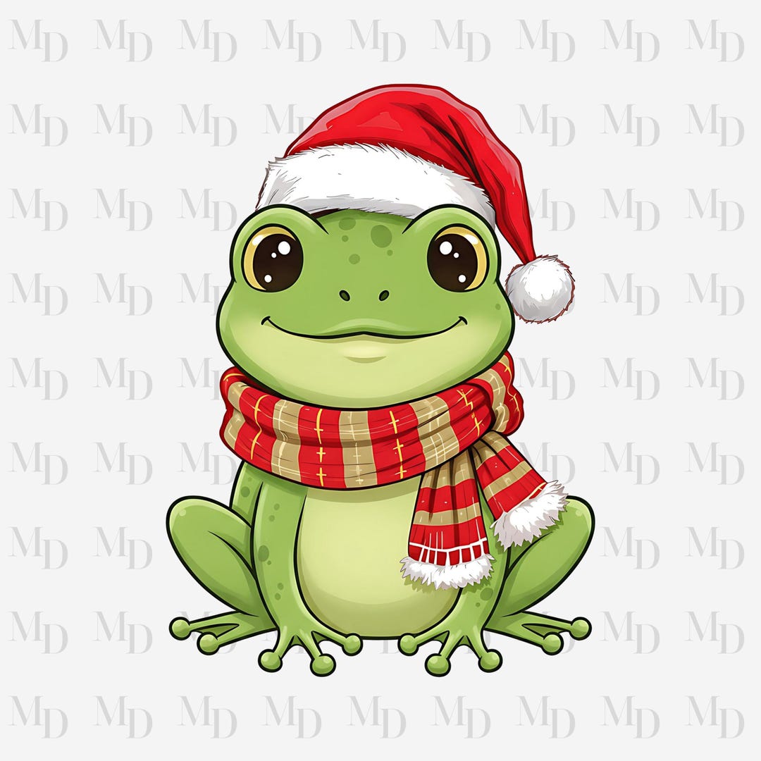 Cute Frog Christmas PNG, Frog Christmas Design, Digital Download ...