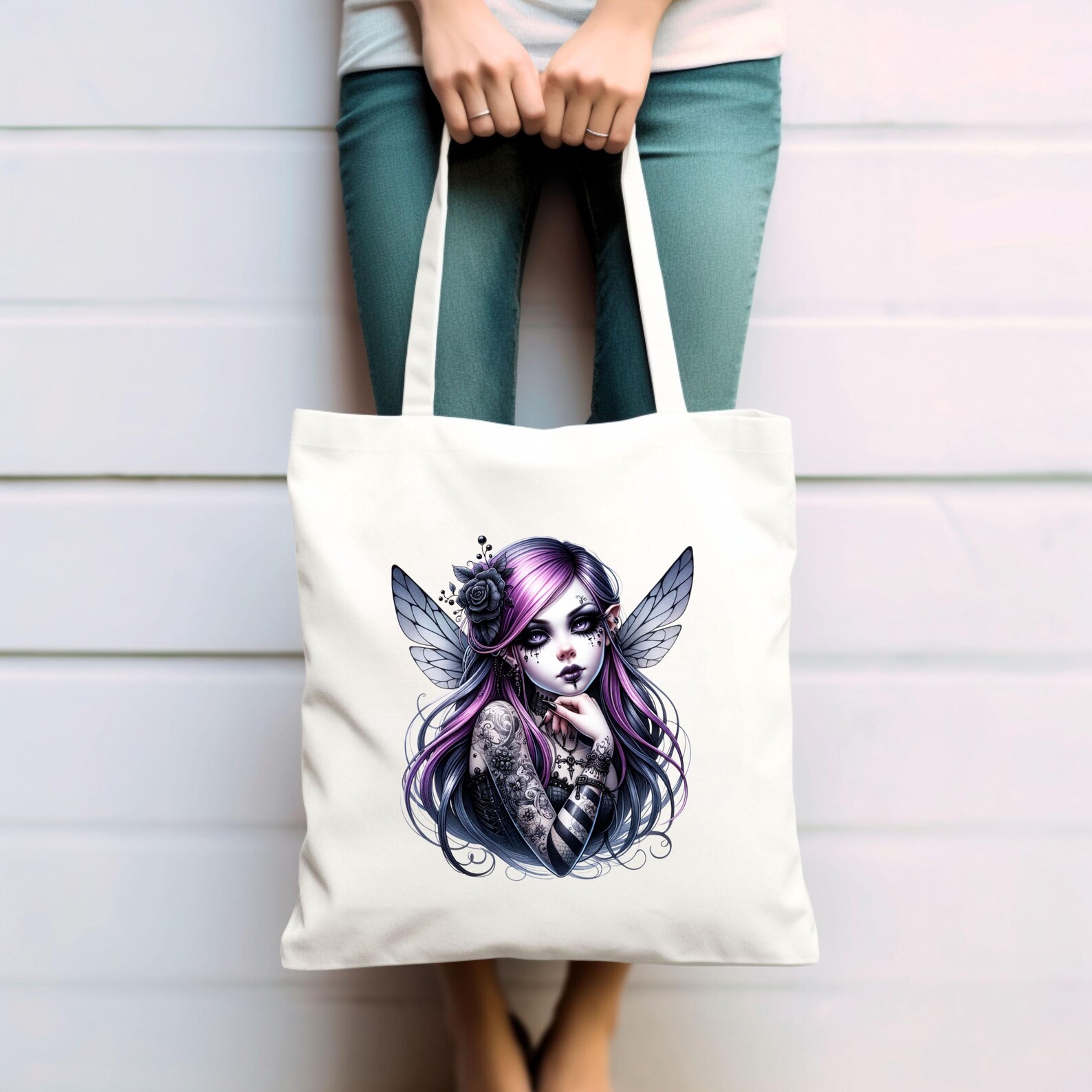 Thinking Goth Fairy PNG, Instant Download, Goth Fairy Design, Digital ...