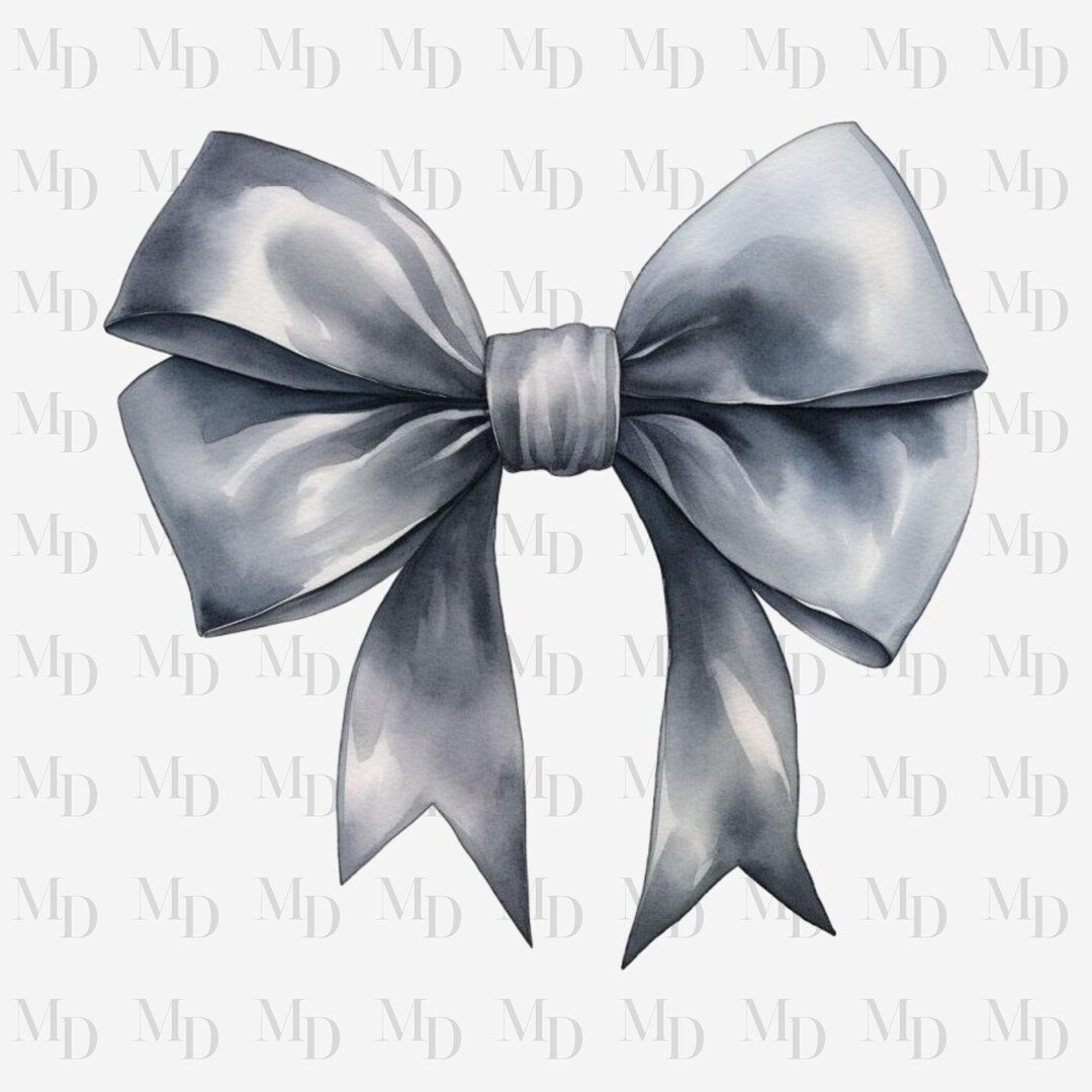 Grey Bow PNG, Sublimation, Digital Download, Instant Download, Clipart ...