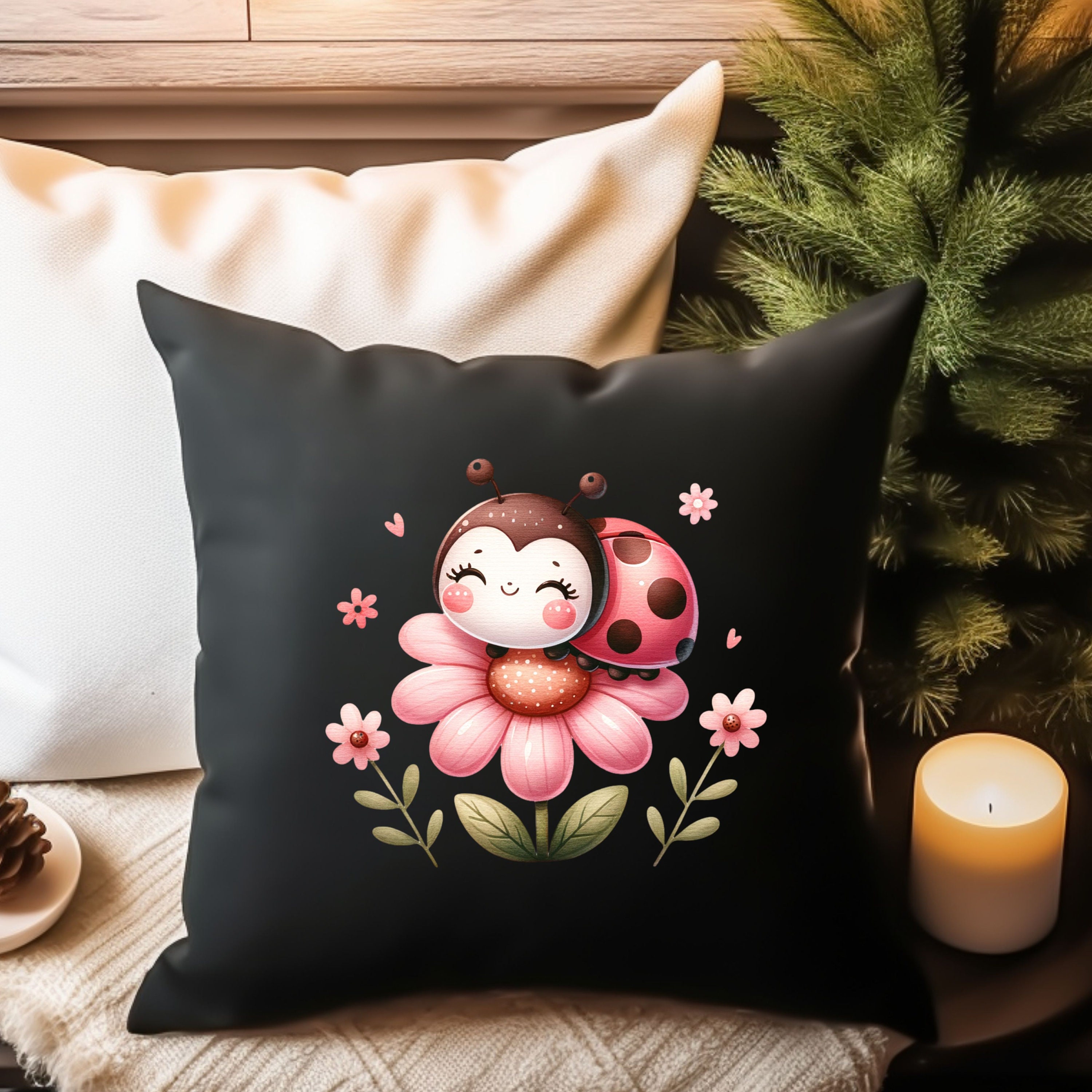 Cute Pink and Brown Ladybug PNG, Ladybug Clipart, Instant Download ...